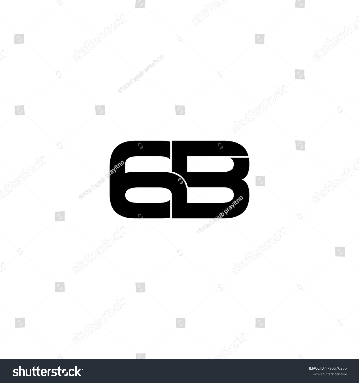 6b Letter Original Monogram Logo Design Stock Vector (Royalty Free ...