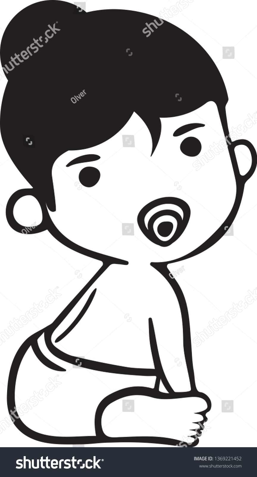 Baby Vector Drawing Stock Vector (Royalty Free) 1369221452