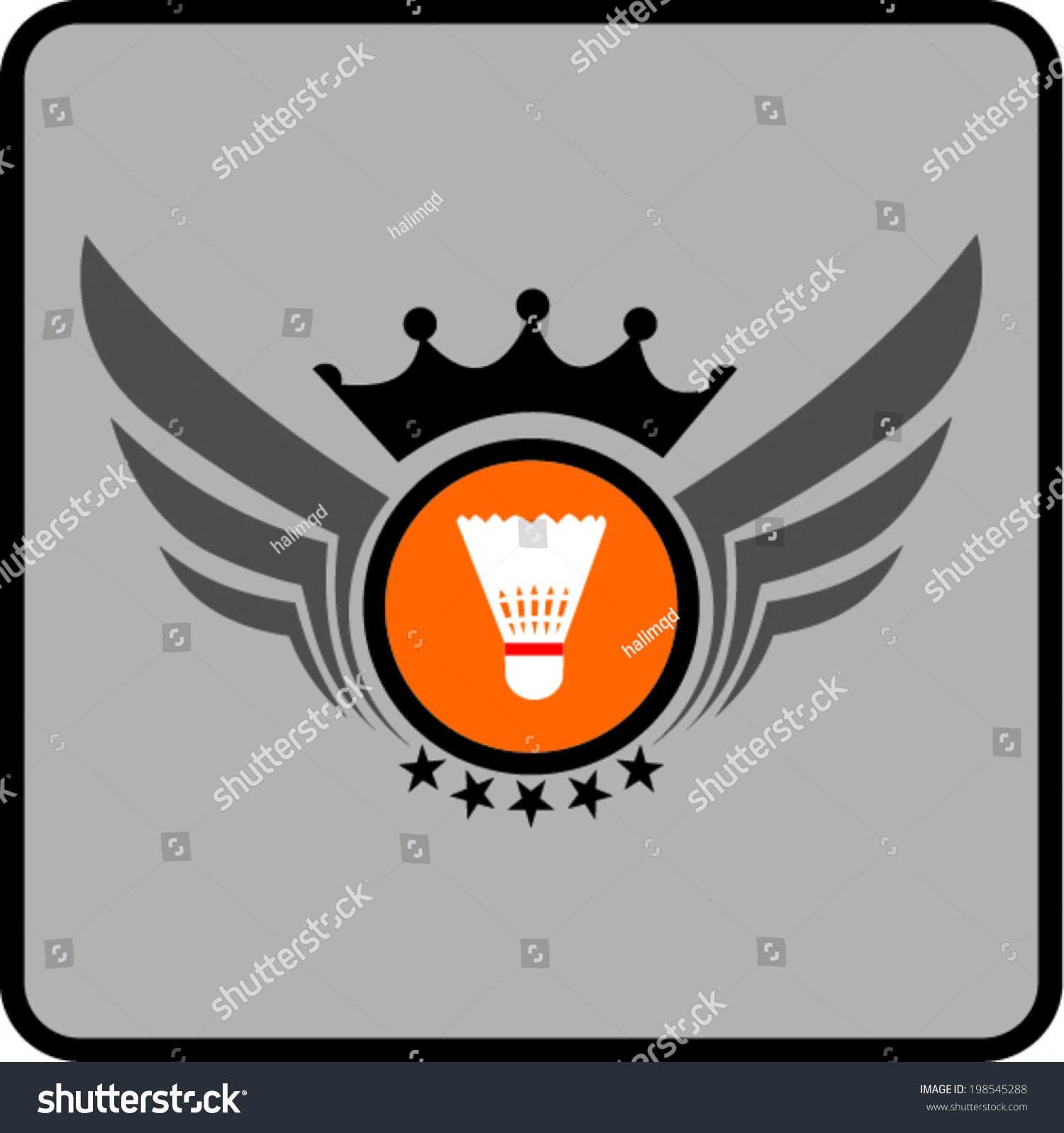 Badminton Label Design Vector Illustration Stock Vector (Royalty Free ...