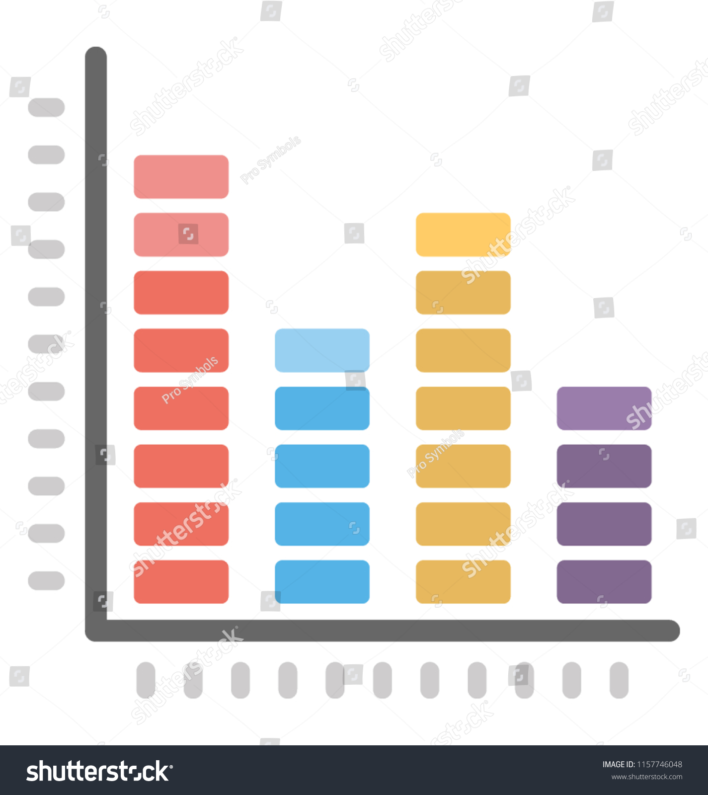 Bar Graphs Different Frequencies Depicting Frequency: vector de stock ...