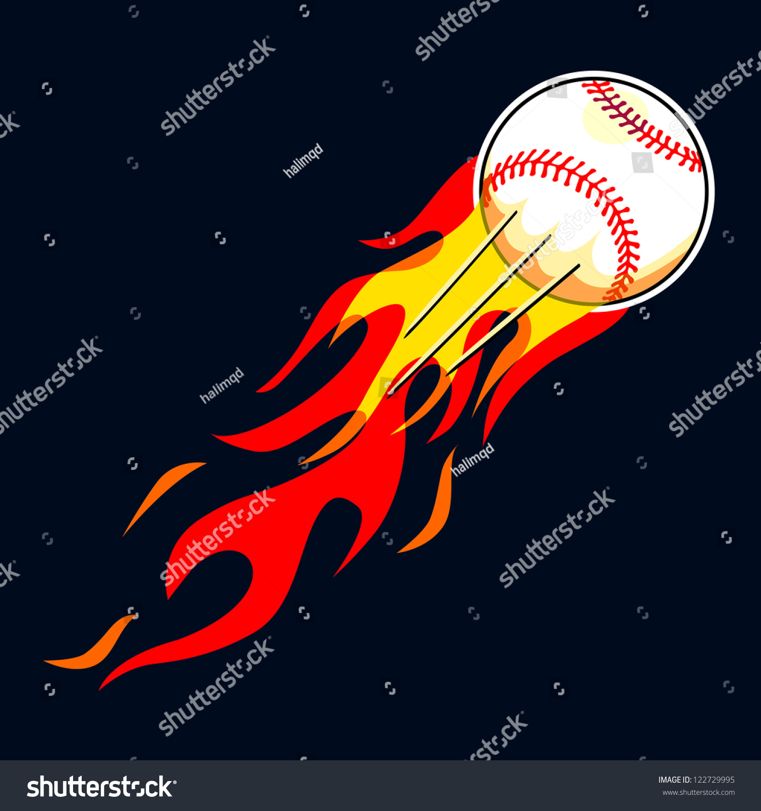 Baseball Flame Design Elements Stock Vector (Royalty Free) 122729995