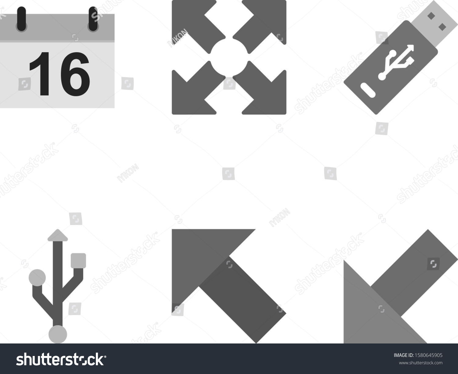 6 Basic Elements Icons Sheet Isolated Stock Vector (Royalty Free ...
