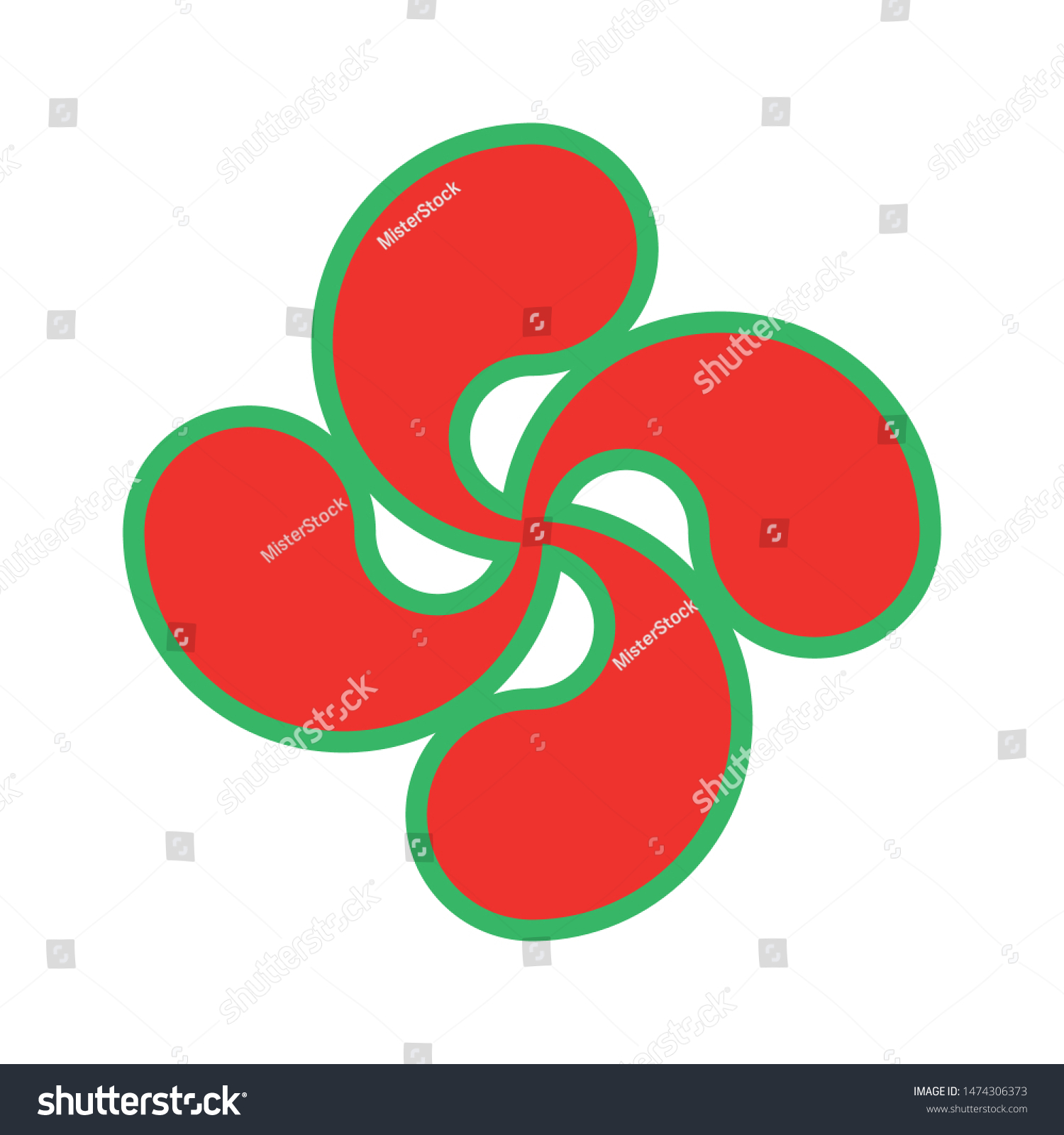 Basque Cross Isolated On White Background Stock Vector (Royalty Free ...