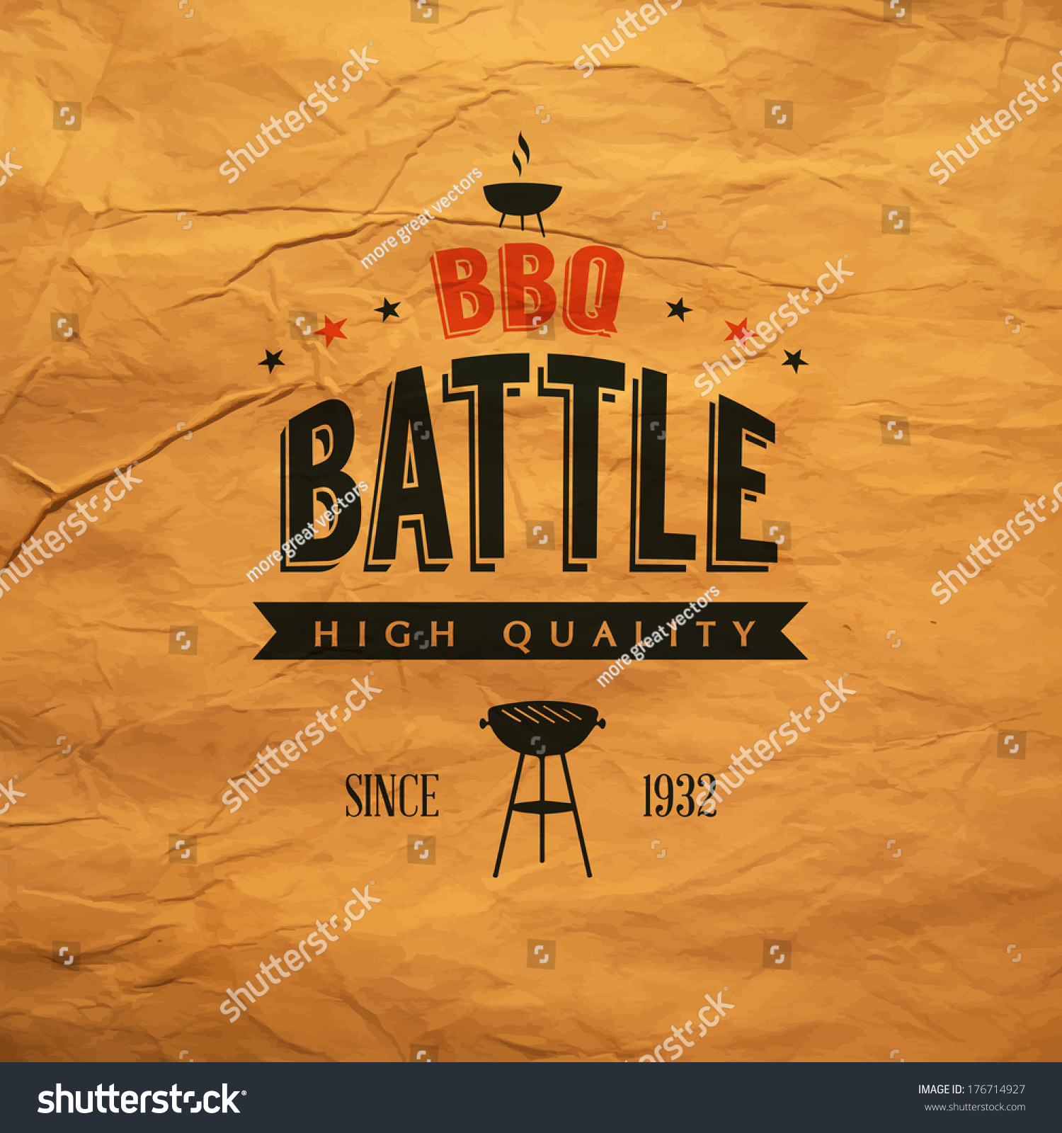 Bbq Battle Label: vector de stock (libre de regalías) 176714927 ...
