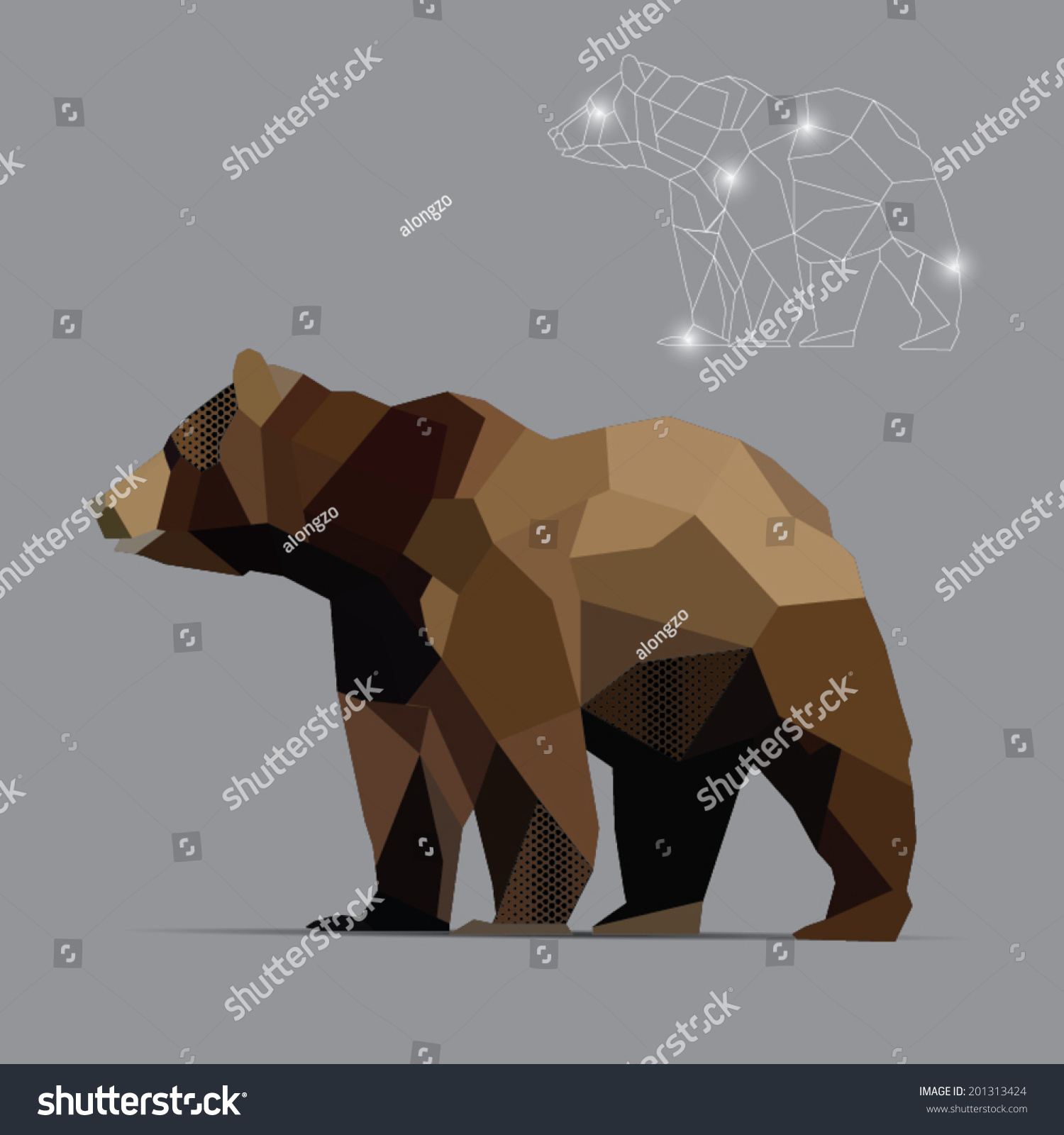 Beautiful Bear Abstract Geometric Polygon Vector Stock Vector (Royalty ...