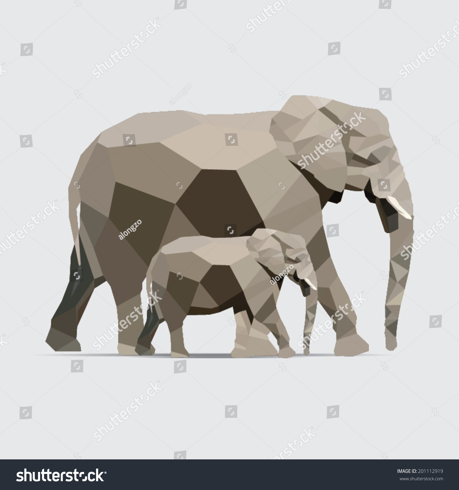 Beautiful Elephant Abstract Geometric Polygon Vector Stock Vector ...