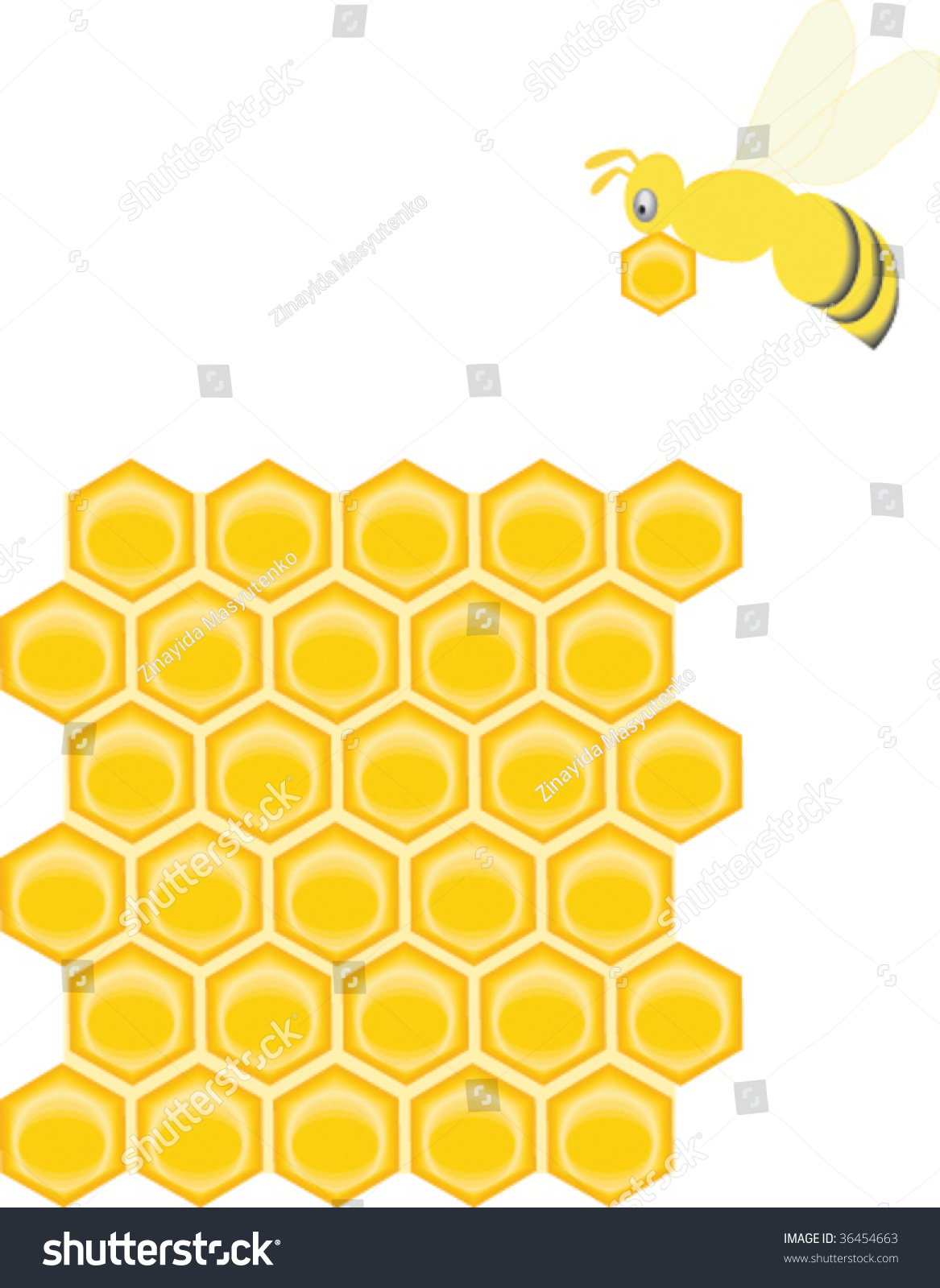 Bee Build Honeycomb Stock Vector (Royalty Free) 36454663