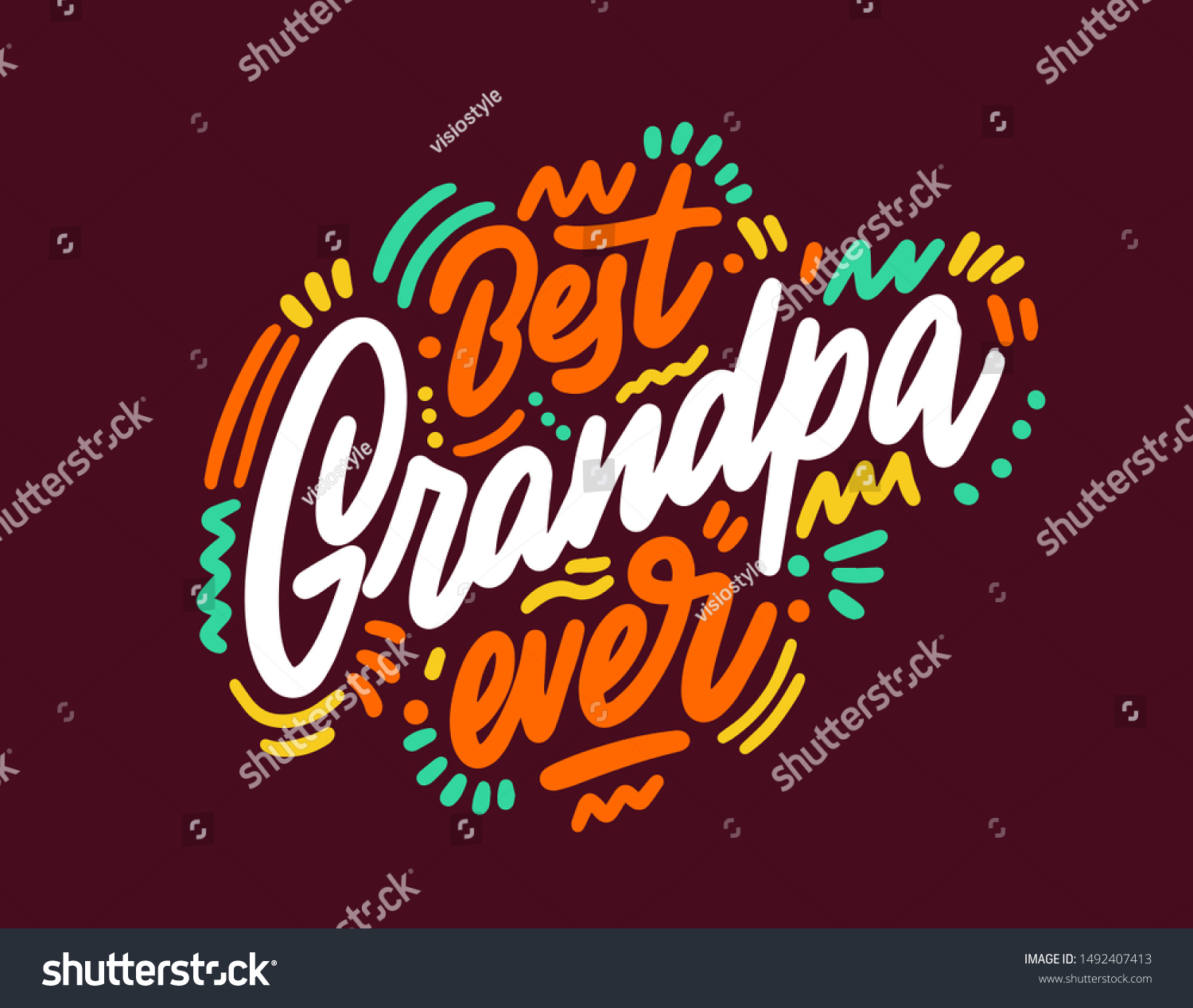 Best Grandpa Ever Vector Calligraphic Text Stock Vector Royalty Free