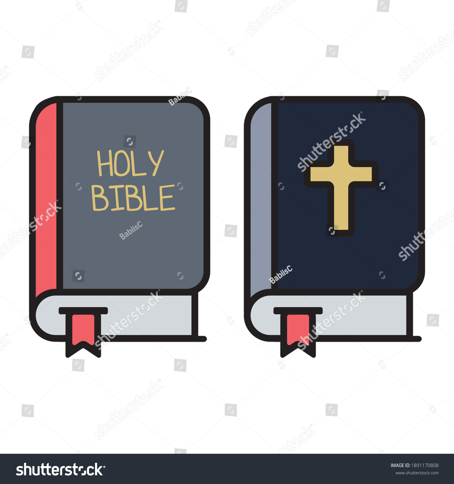 Bible Colored Icon Vector Illustration Stock Vector (Royalty Free ...