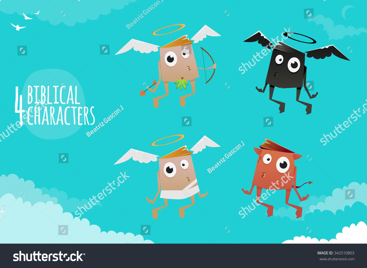 4 Biblical Characters Vector Illustration Stock Vector (Royalty Free ...