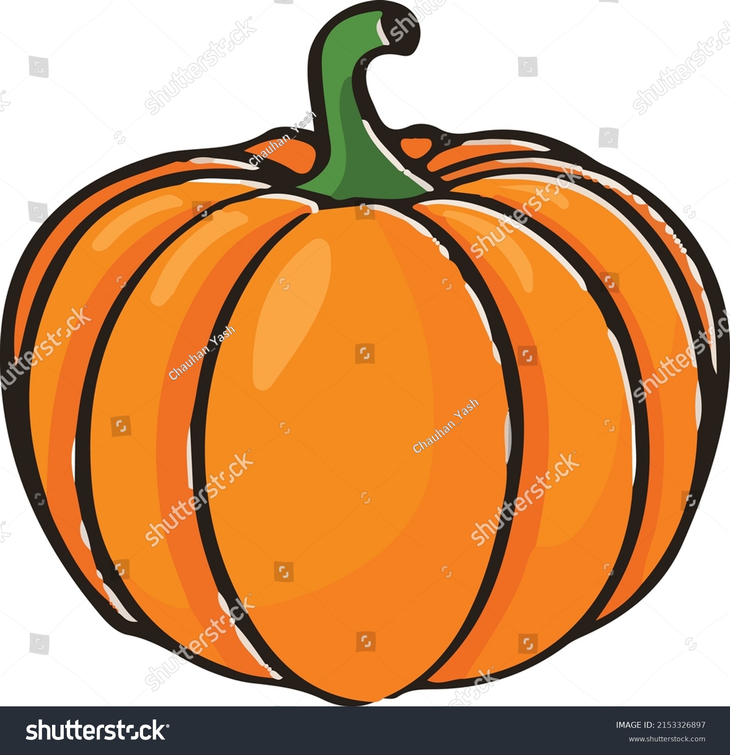 Big Pumpkin Color Stroke Vector Stock Vector (Royalty Free) 2153326897 ...
