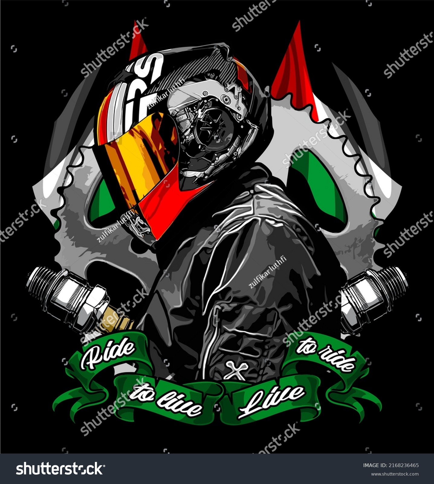 Biker Sprocket Flag 6 Stock Vector (Royalty Free) 2168236465 | Shutterstock