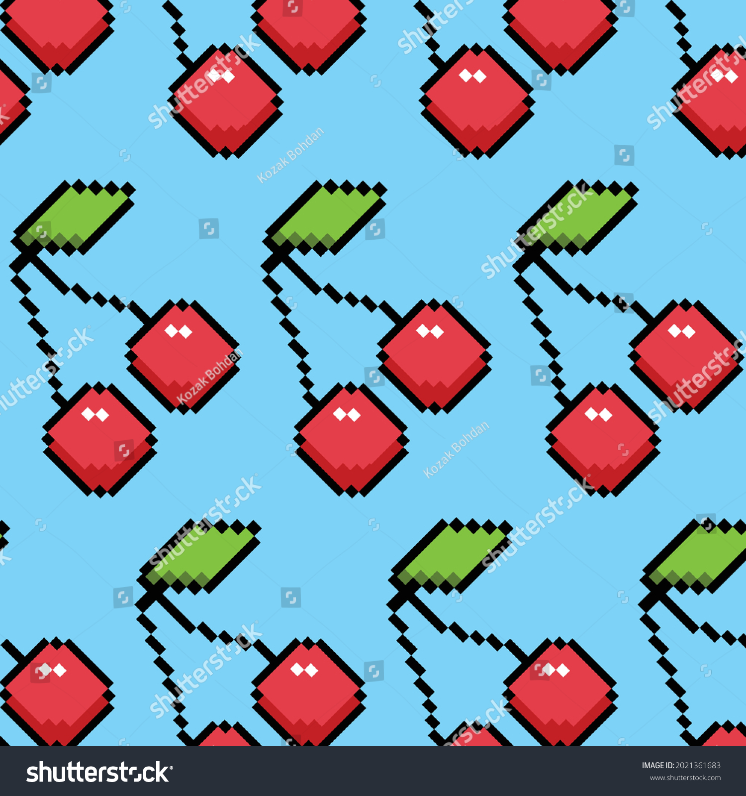 8 Bit Background Cherries Can Be Stock Vector (Royalty Free) 2021361683 ...