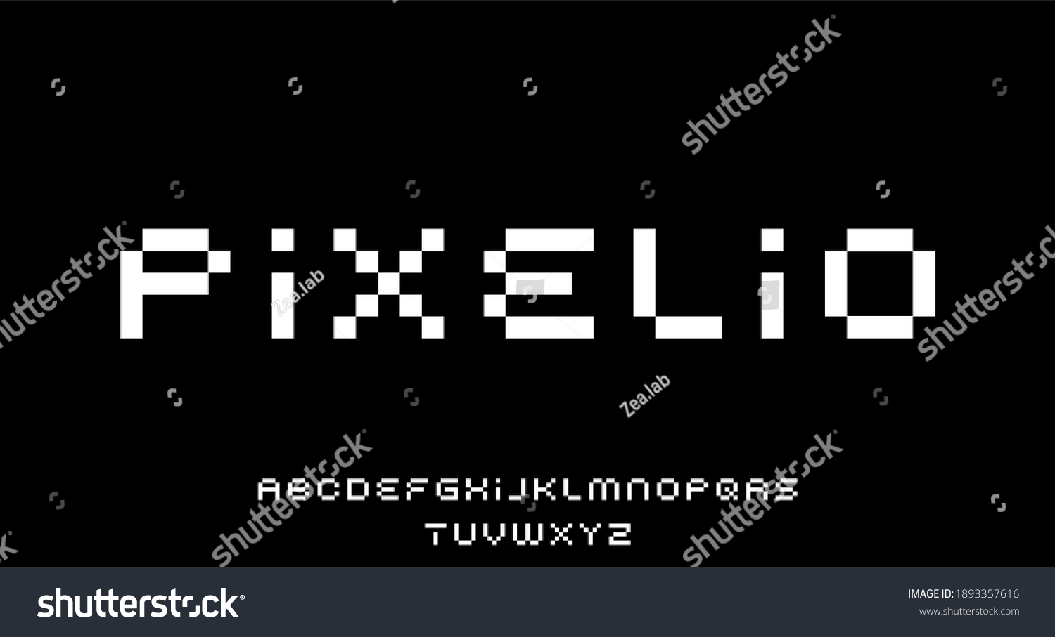 8 Bit Font Vector Display Font Stock Vector (Royalty Free) 1893357616