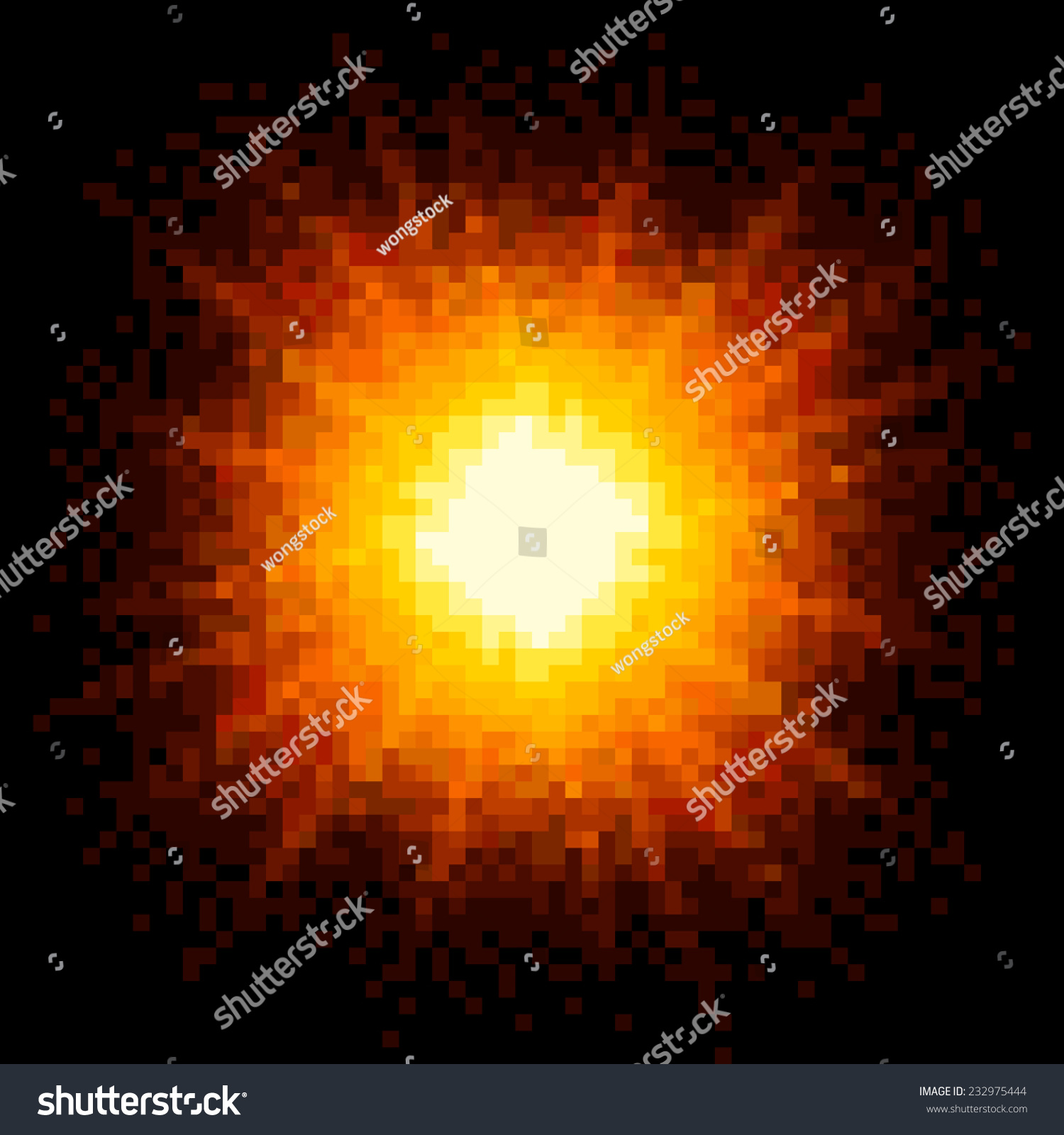 8bit Pixel Art Fiery Explosion Eps8 Stock-vektor (royaltyfri) 232975444 ...