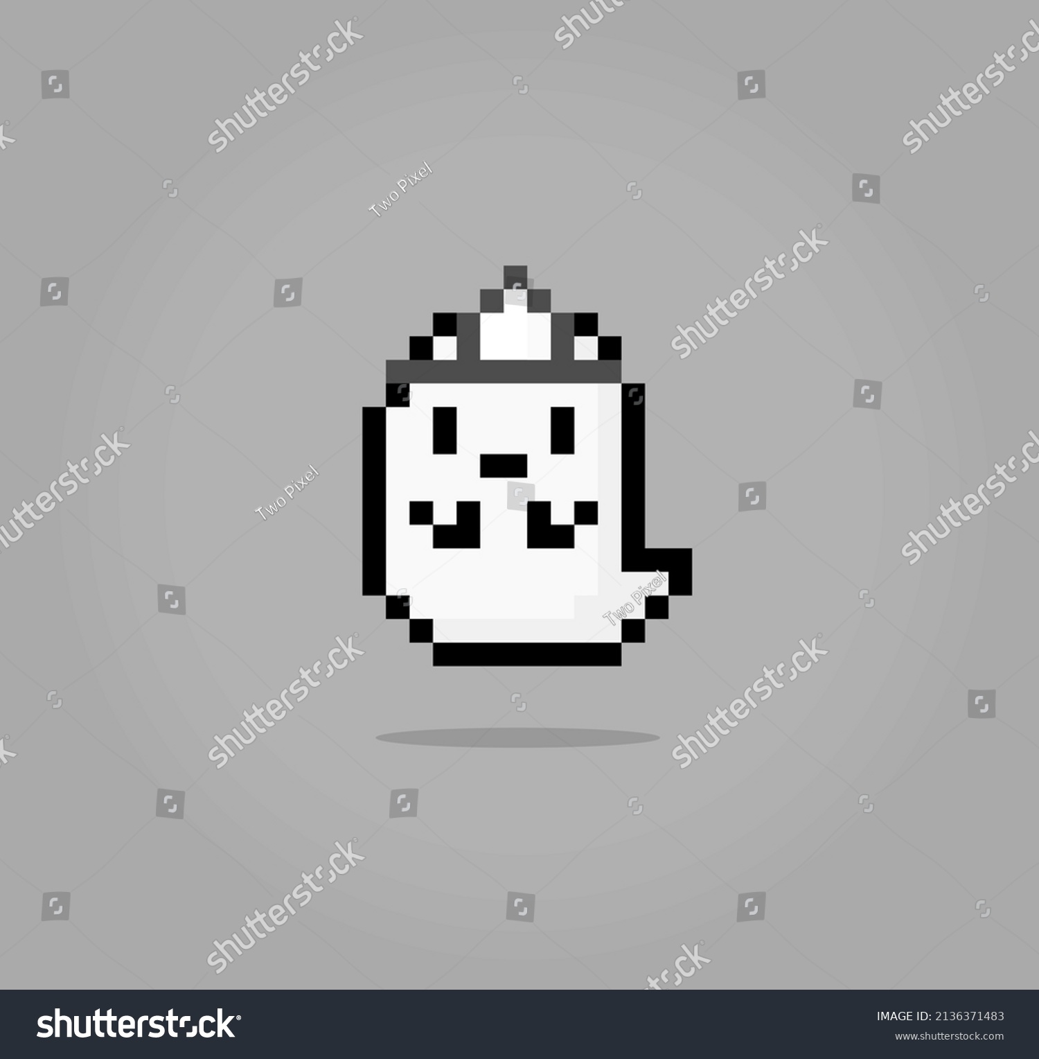 8 Bit Pixel Ghost Cute Flying Stock Vector (Royalty Free) 2136371483 ...
