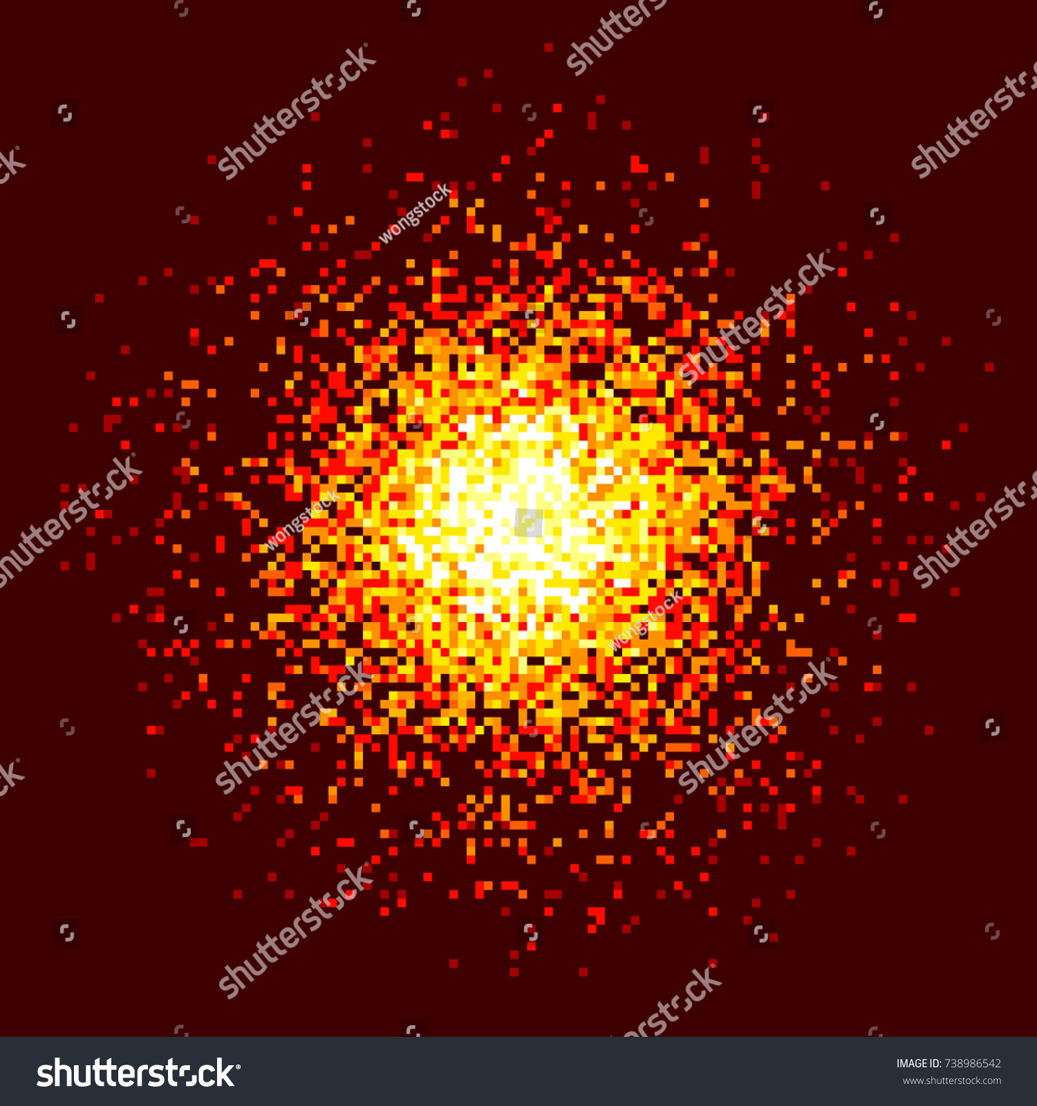 8bit Pixel Red Giant Explosion Vector Stock Vector (Royalty Free) 738986542