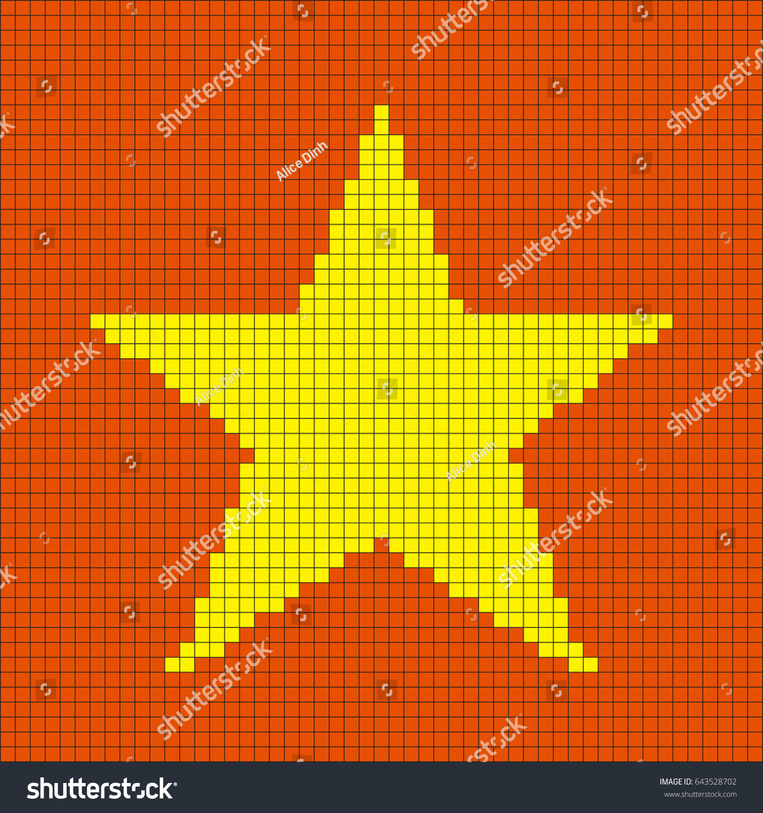 8bit Pixel Star Pixel Star Game Stock Vector (Royalty Free) 643528702