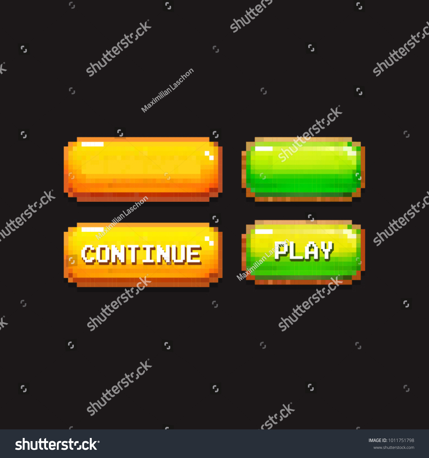 8bit Pixel User Interface Buttons Icons Stock Vector (Royalty Free ...