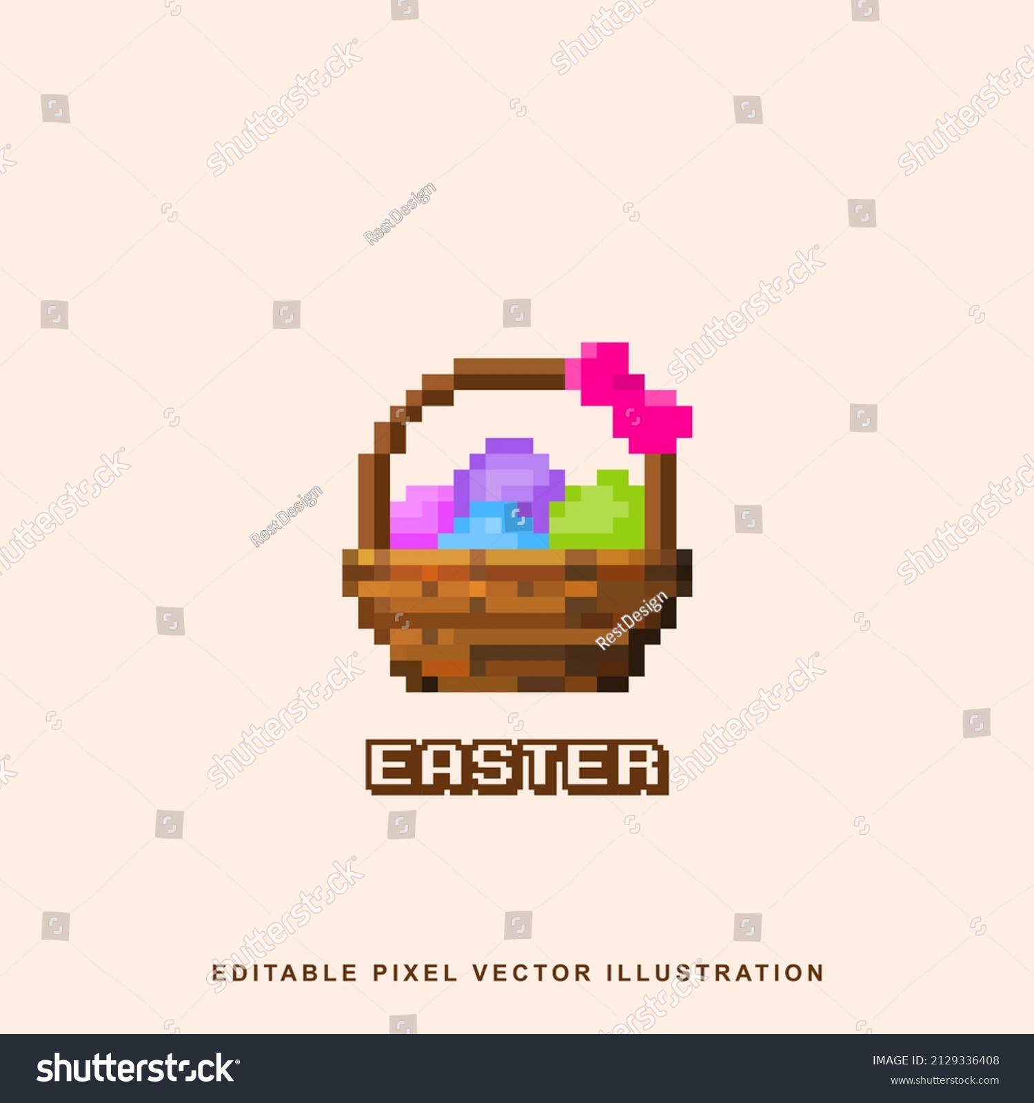 8 Bit Pixelated Easter Egg Vector Stock Vector (Royalty Free ...