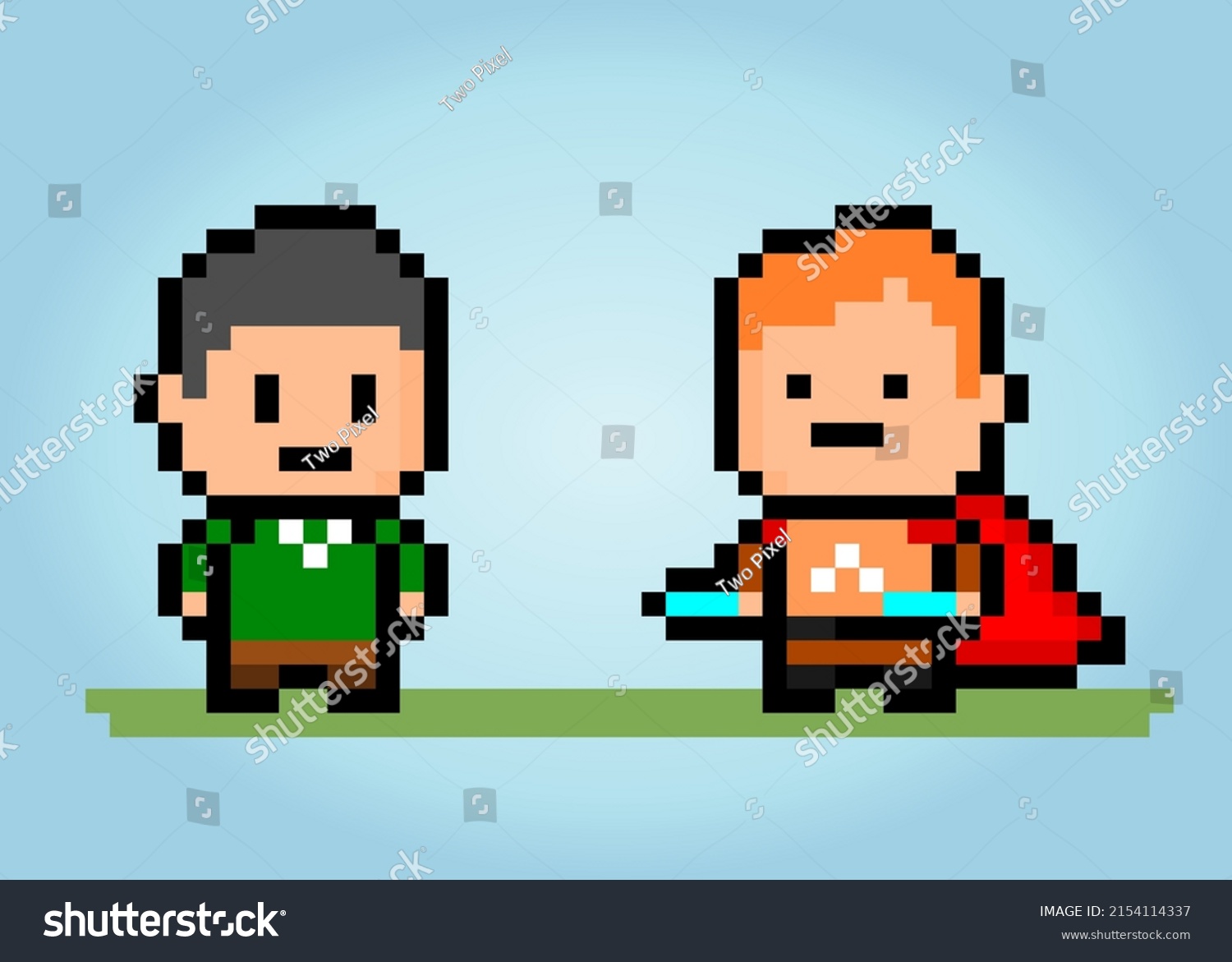 8bit Pixels Hero Avatar Game Character Stock Vector (Royalty Free ...