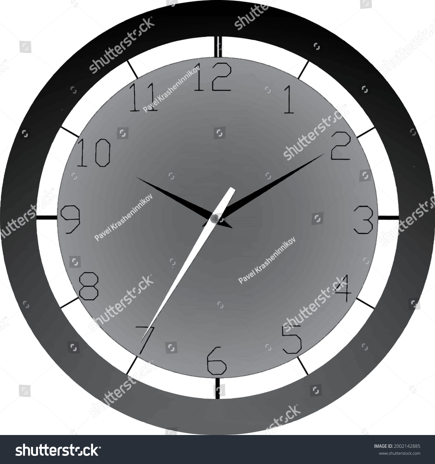 Black White Clocks Gray Gradient Stock Vector (Royalty Free) 2002142885 ...