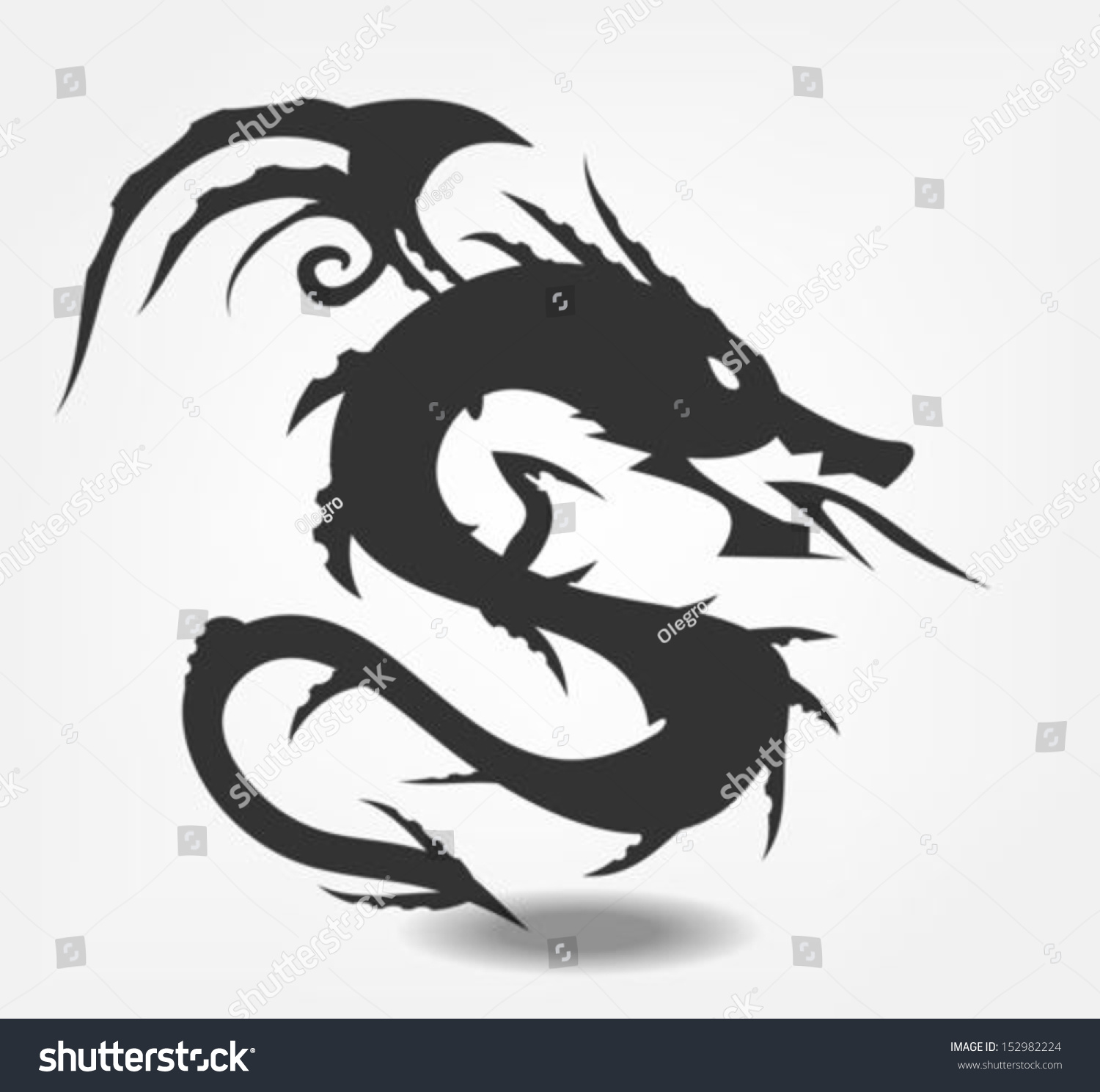 Black Dragon Vector Illustration Stock Vector (Royalty Free) 152982224