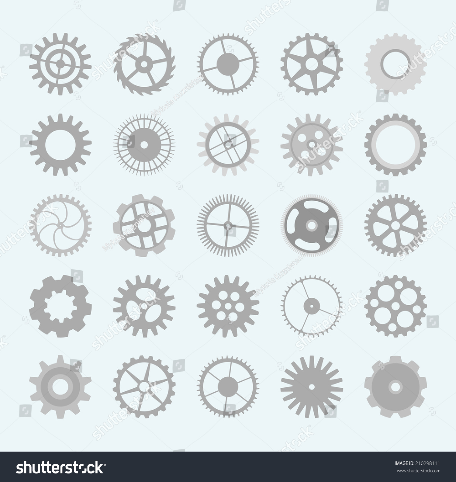 Black Gear Silhouettes Vector Illustration Stock Vector (Royalty Free ...