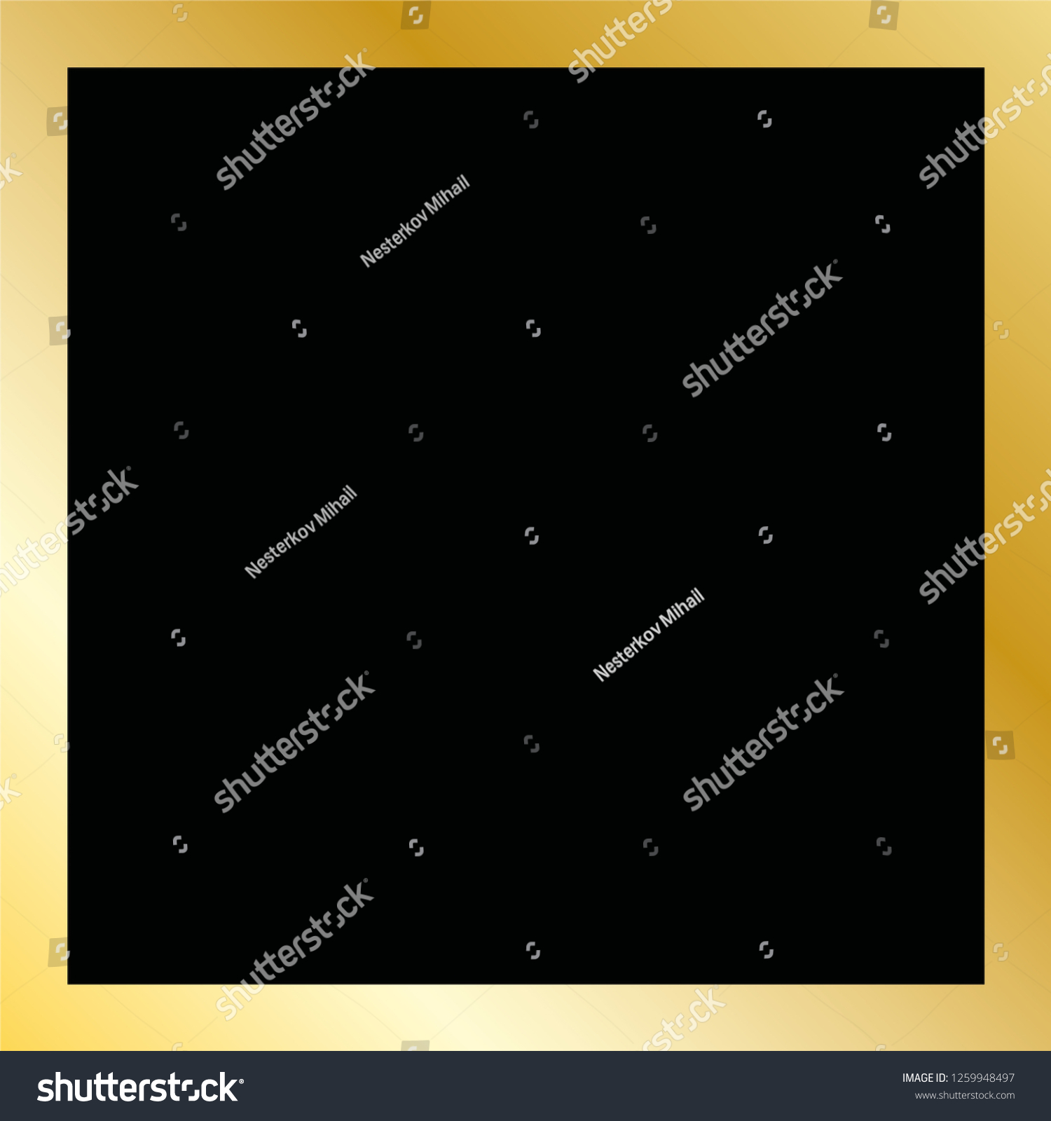 Black Square Gold Frame Stock Vector (Royalty Free) 1259948497 ...