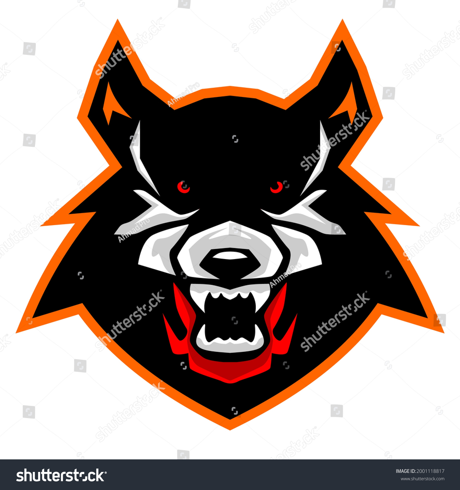 Black Wolf Esport Logo Vector Stock Vector (Royalty Free) 2001118817 ...