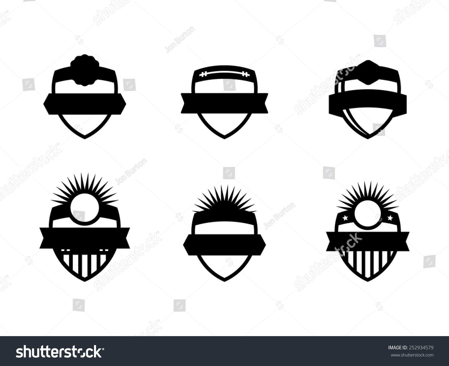6 Blank Black Badges Stock Vector (Royalty Free) 252934579 | Shutterstock