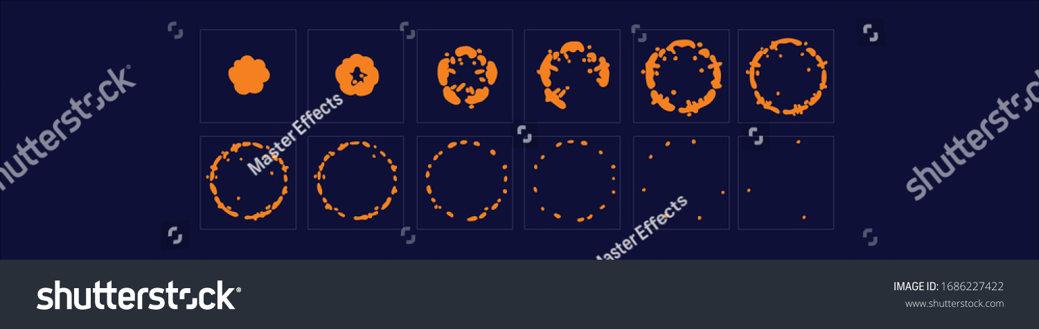 Blast Animation Fire Sprite Sheet Games Stock Vector (Royalty Free ...