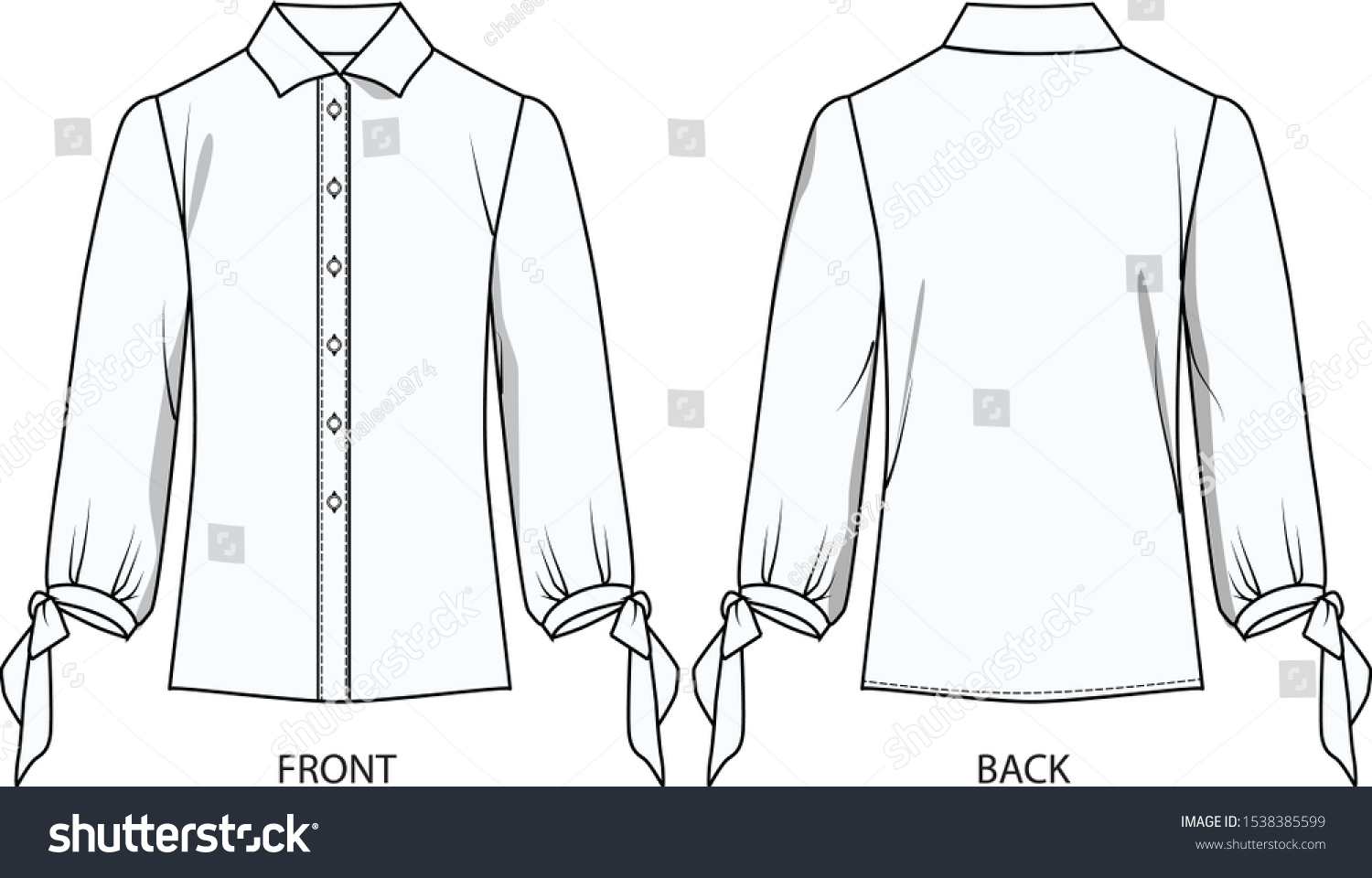 Longsleeve Lady Vector Template Pattern Stock Vector (Royalty Free ...