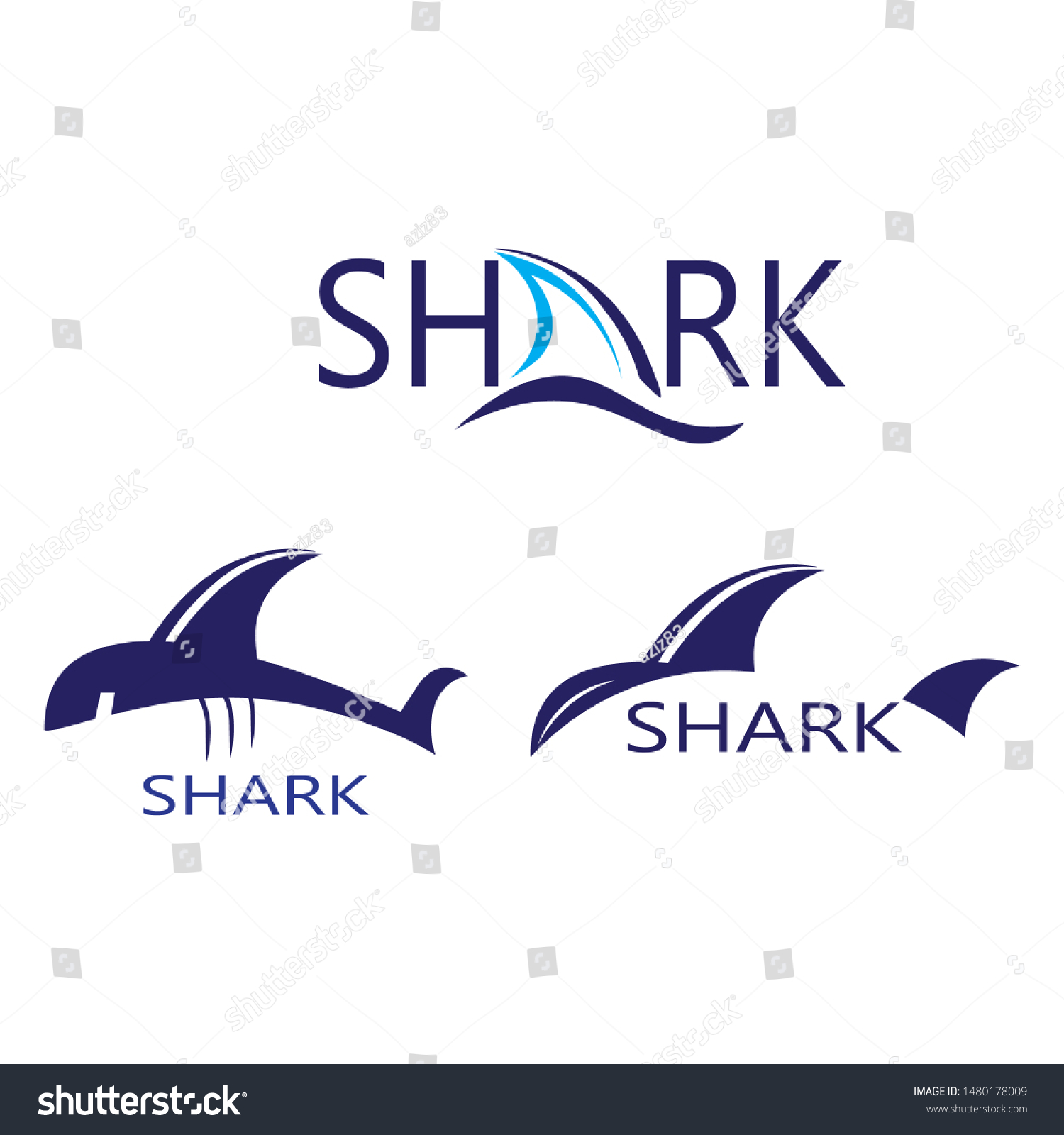 Blue Shark Logo Vector Illustrations Stock Vector (Royalty Free ...