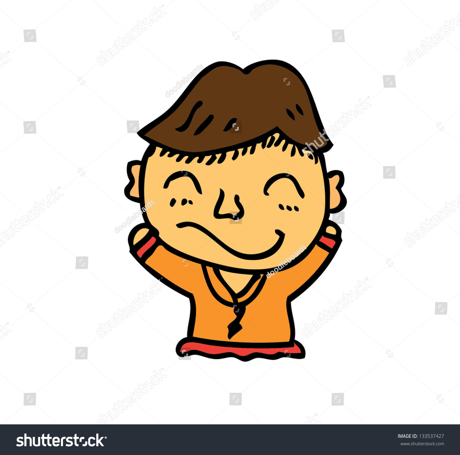 Boy Cartoon Comic White Background: เวกเตอร์สต็อก (ปลอดค่าลิขสิทธิ์ ...