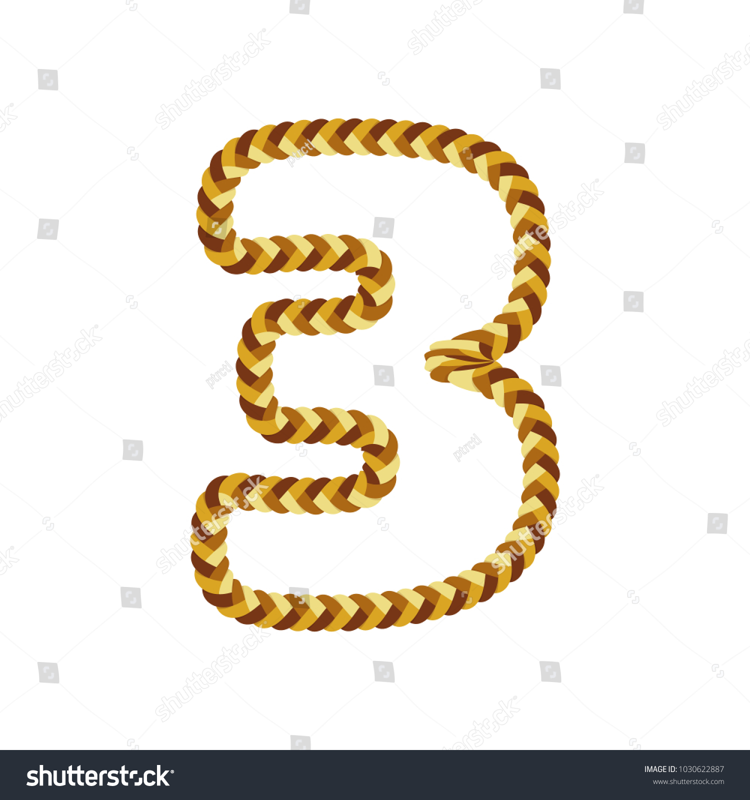3 Braid Letter Logo Icon Design Stock Vector (Royalty Free) 1030622887
