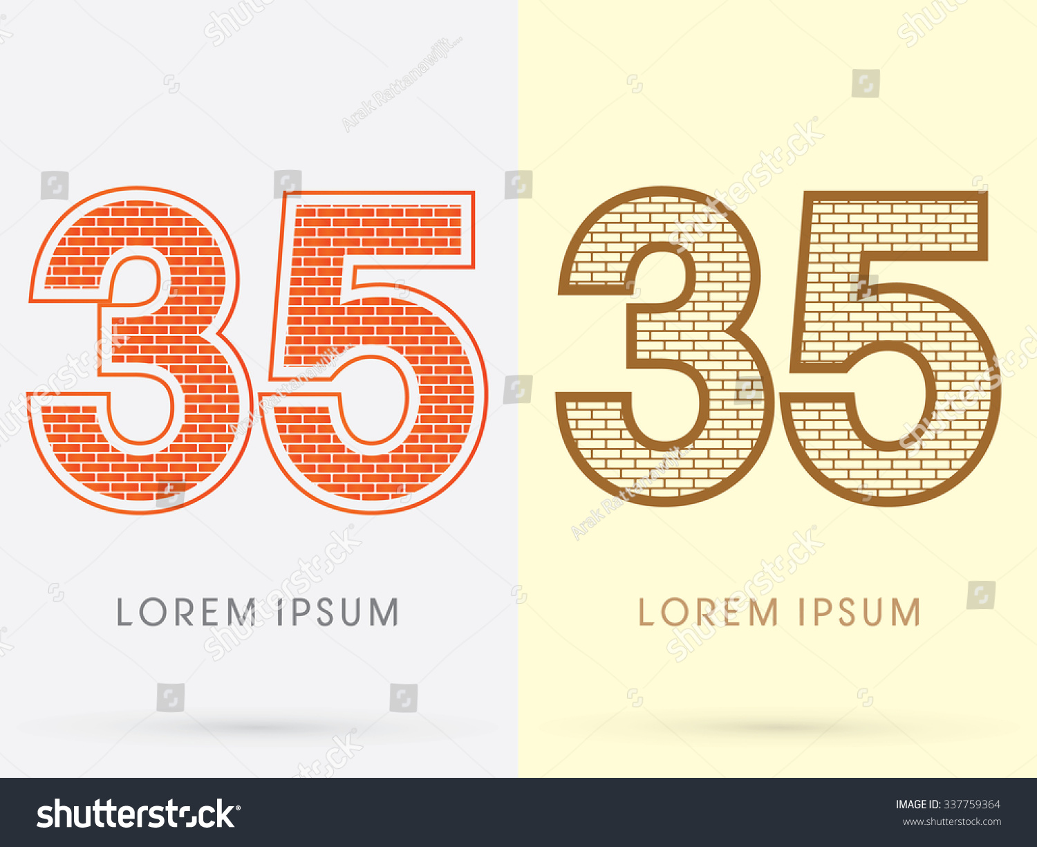 35 Brick Construction Font Graphic Design: vector de stock (libre de ...
