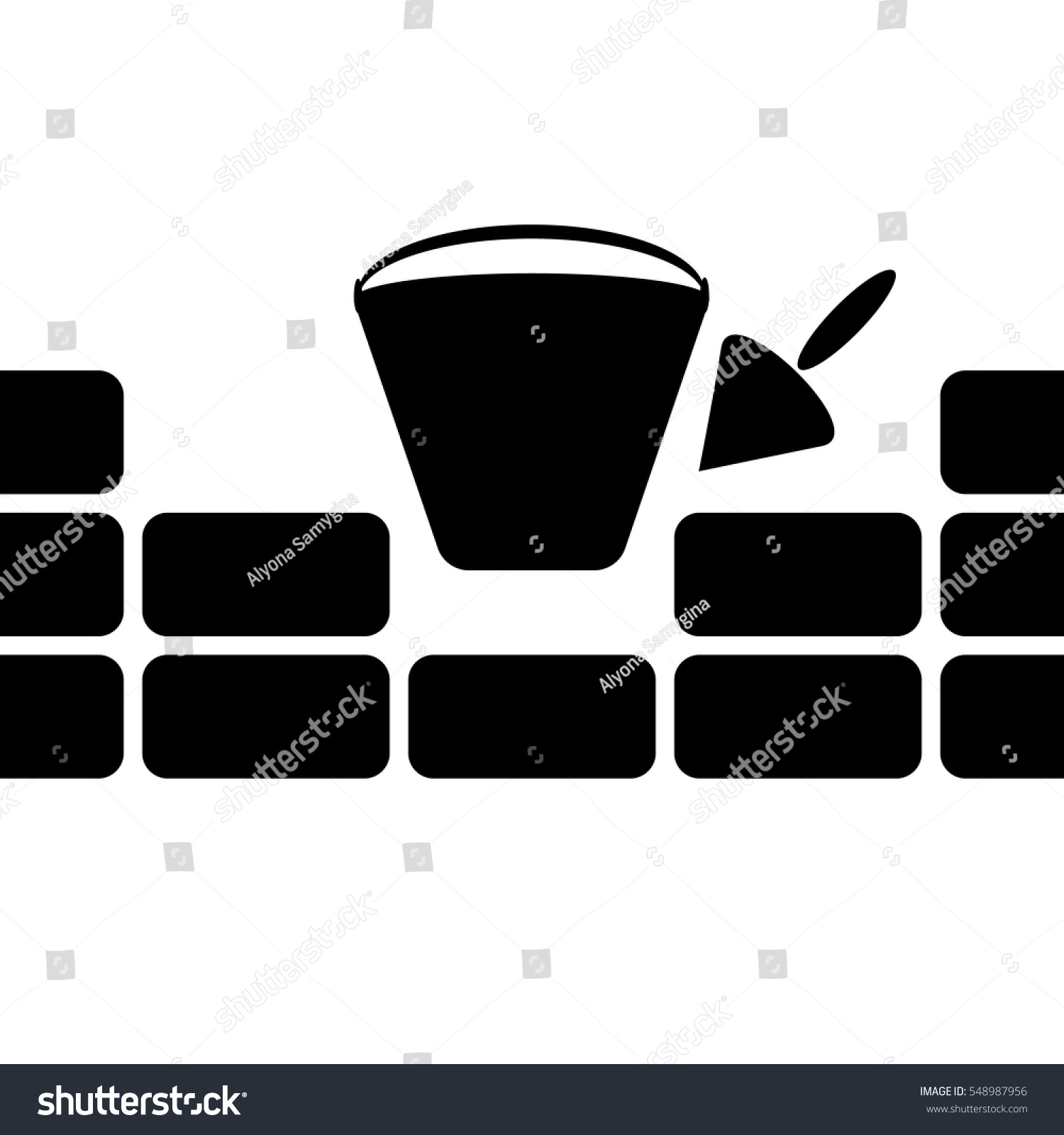 Brick Wall Icon Build Symbol Stock Vector (Royalty Free) 548987956 ...