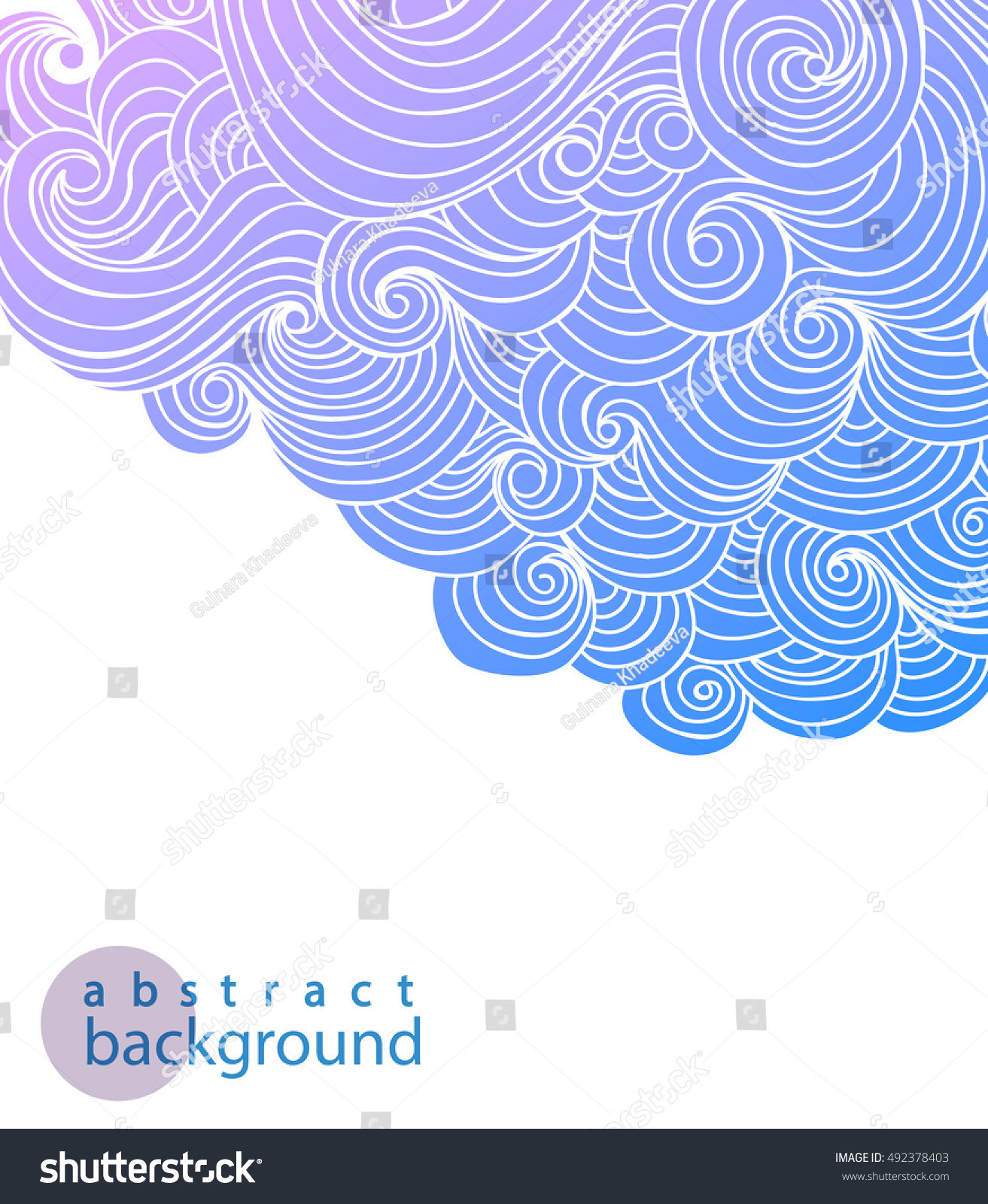 Handdrawn Pattern Waves Background Template Vector Stock Vector ...