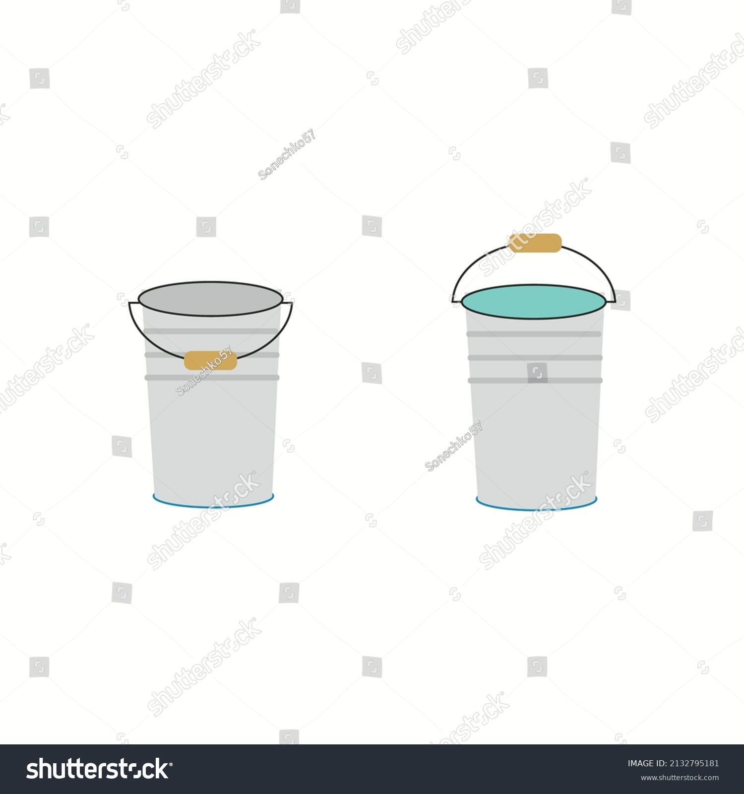 Bucket Empty Watervector Illustration Stock Vector (Royalty Free ...