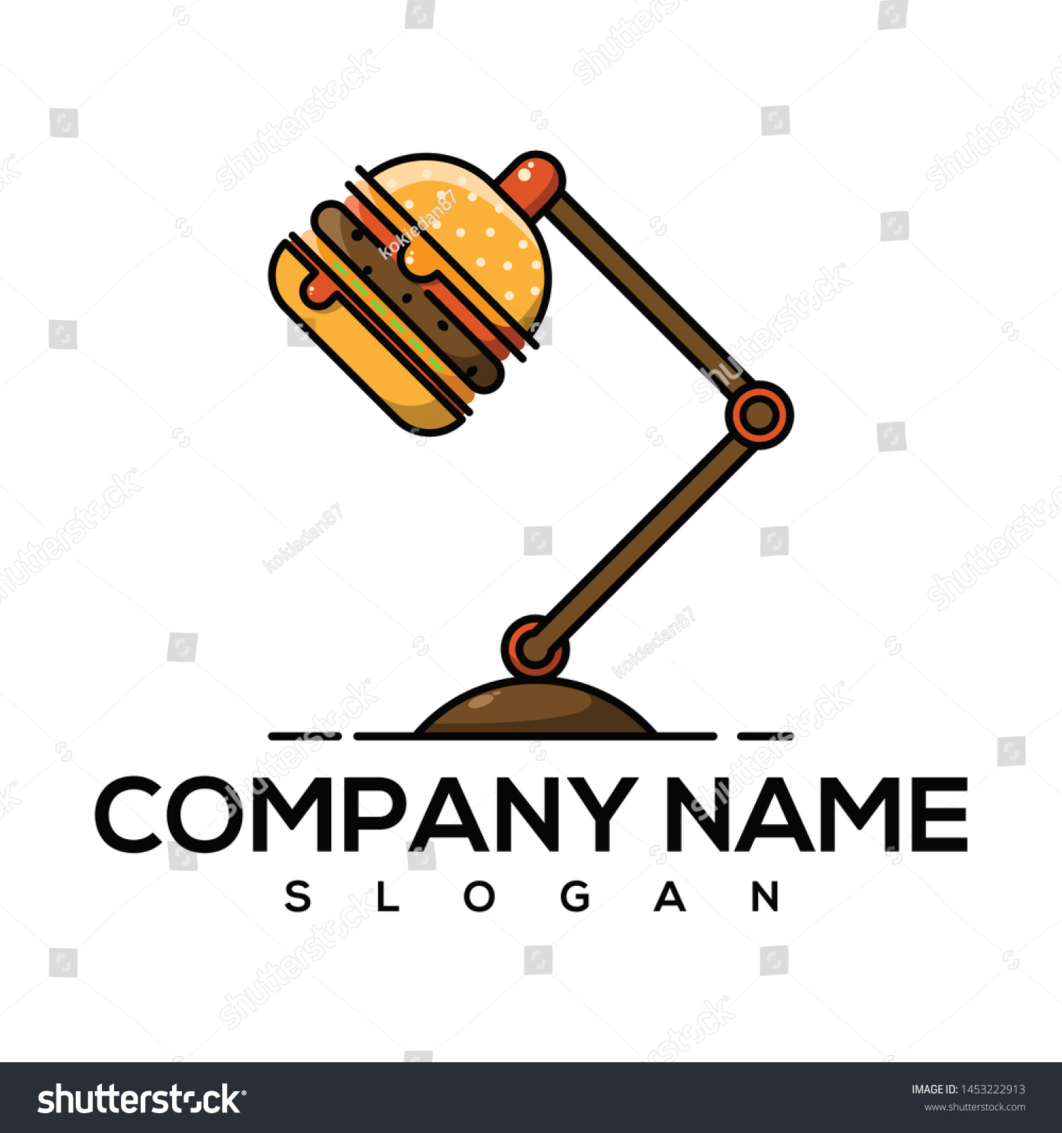 Burger Lights Logo Design Vector Stock Vector (Royalty Free) 1453222913 ...