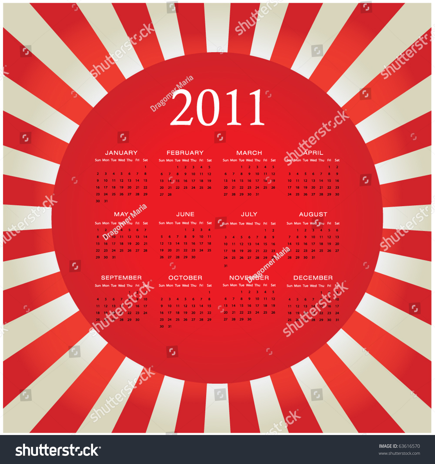 2011 Bursting Calendar Stock Vector (Royalty Free) 63616570 | Shutterstock
