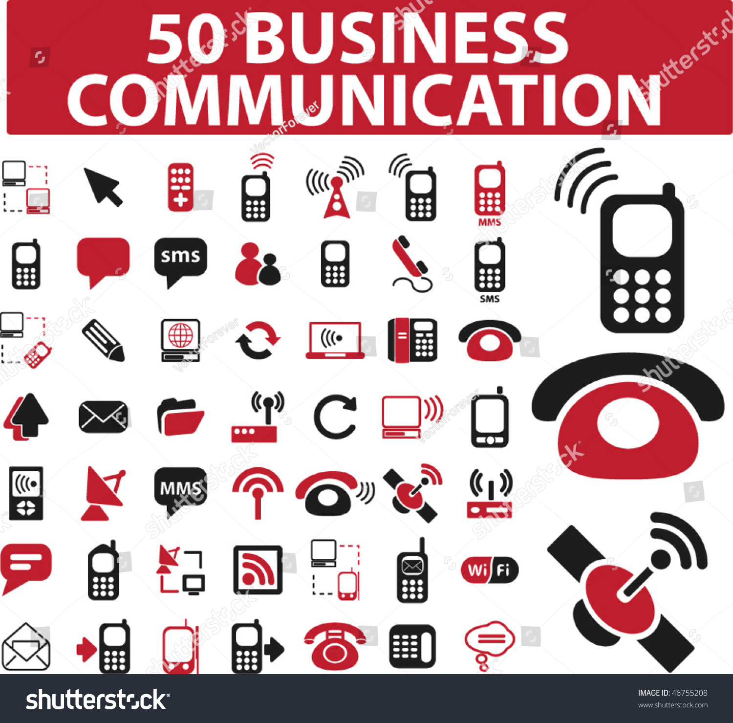 50 Business Communication Signs. Vector - 46755208 : Shutterstock