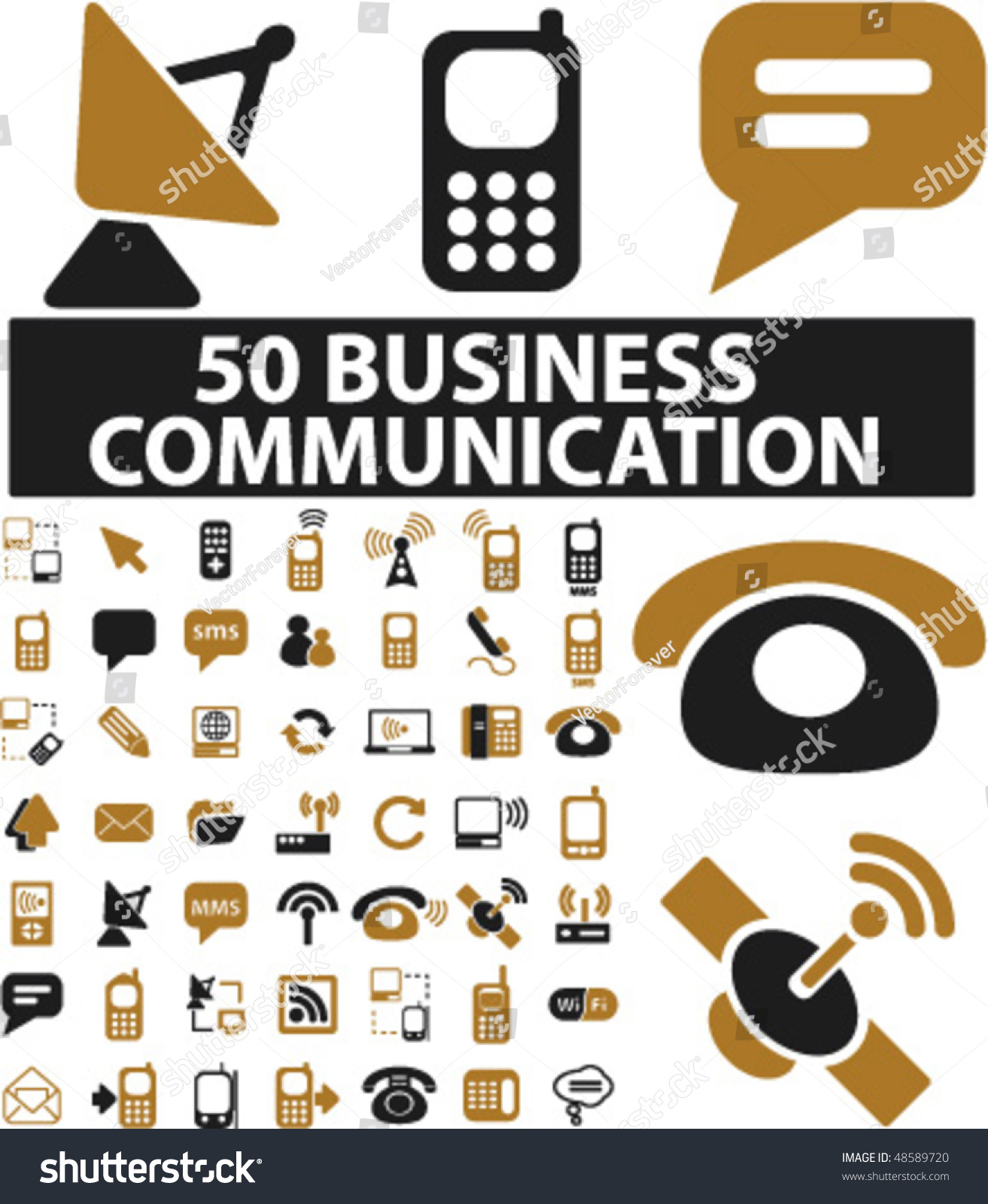 50 Business Communication Signs Vector Stock Vector (Royalty Free) 48589720