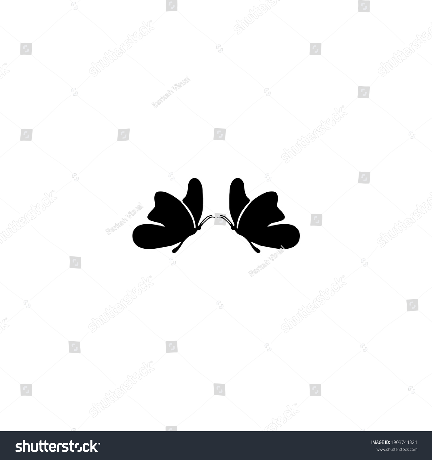 Butterfly Couple Flat Vector Illustration Stock Vector (Royalty Free ...