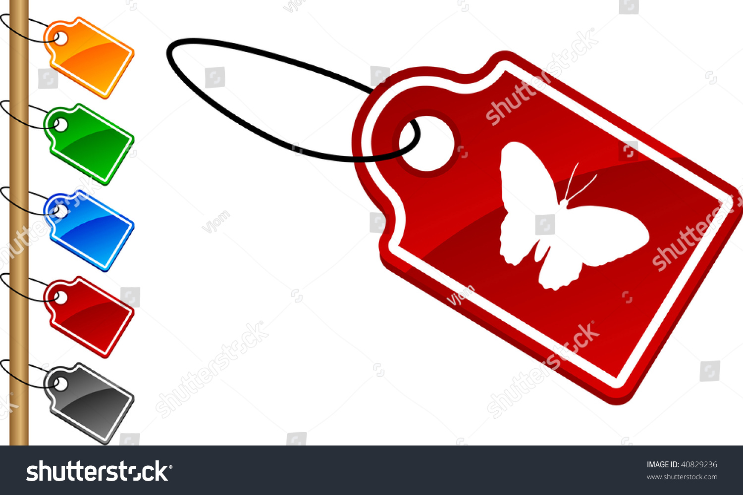 Butterfly Tag Set Vector Illustration Stock Vector (Royalty Free ...