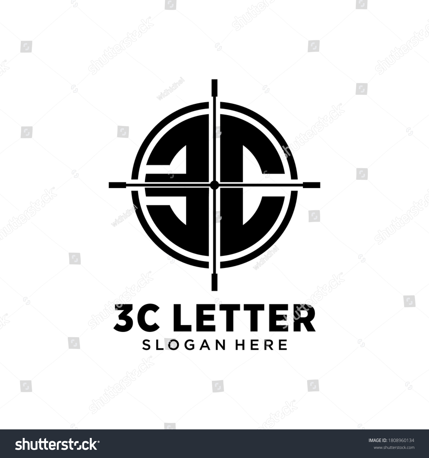 3c Letter Logo Design Concept Stock Vector (Royalty Free) 1808960134