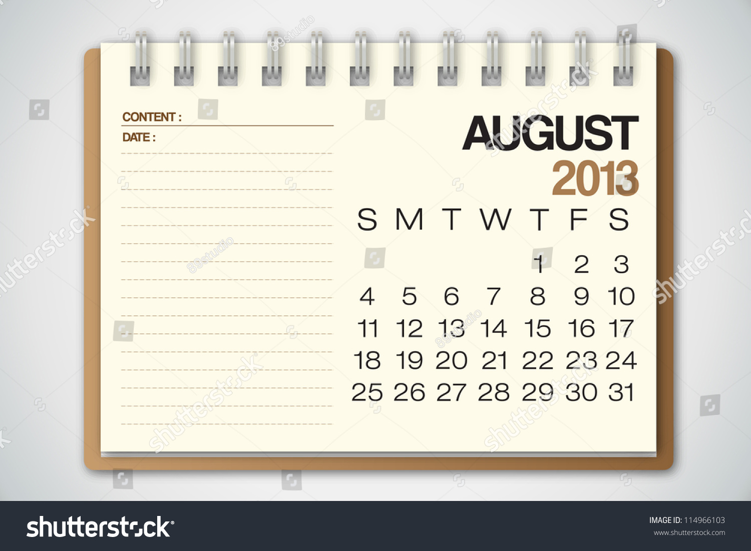 2013 Calendar August Old Torn Paper Stock Vector (Royalty Free ...