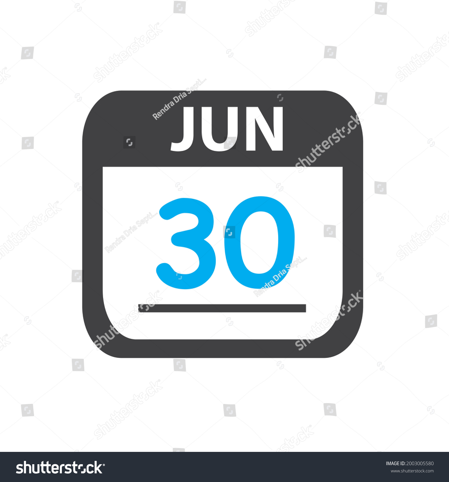 Calendar Jun 30 Icon Illustration June Stock Vector (Royalty Free ...