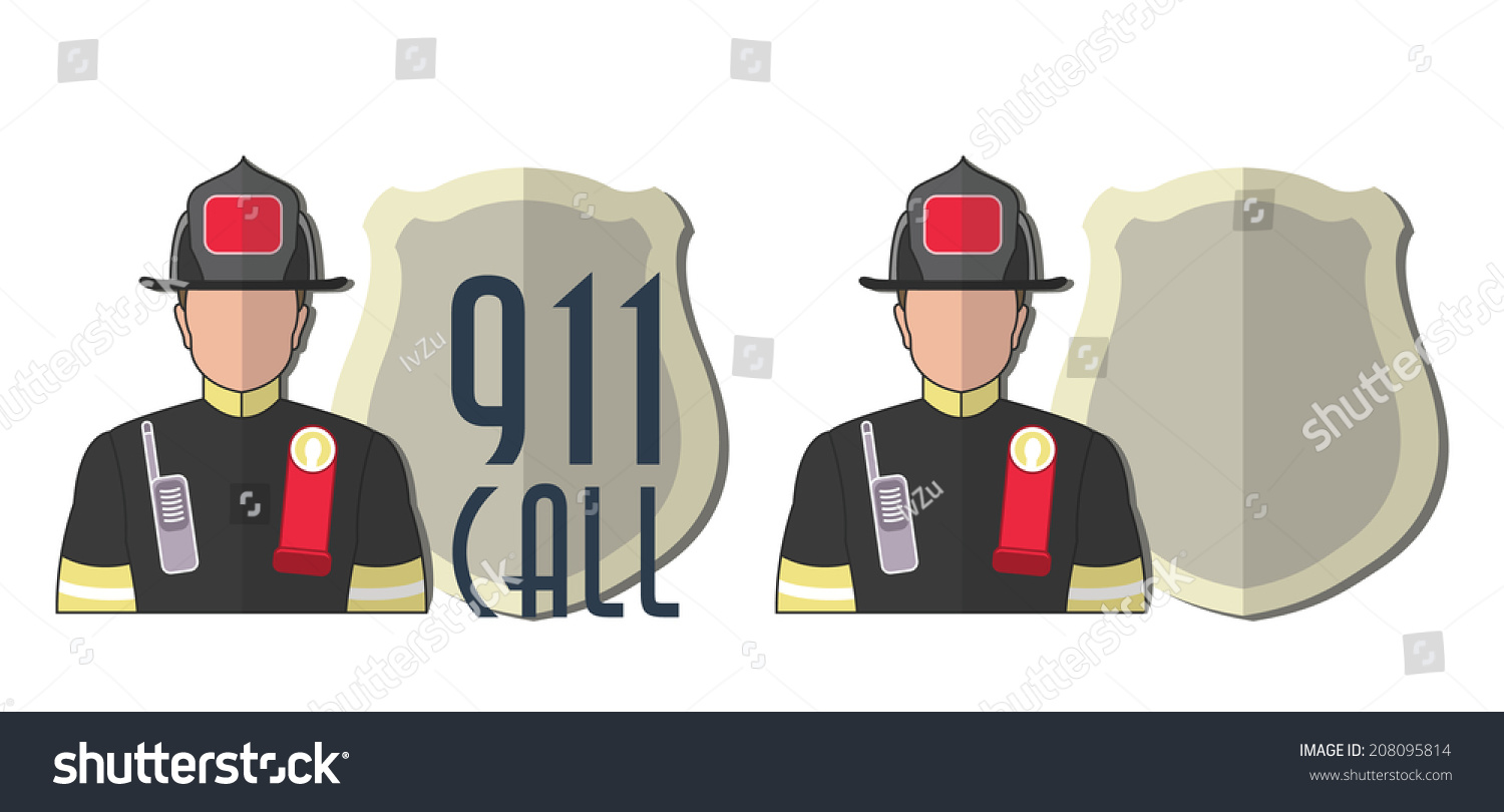 911 Call Firefighter Department Stock Vector (Royalty Free) 208095814 ...